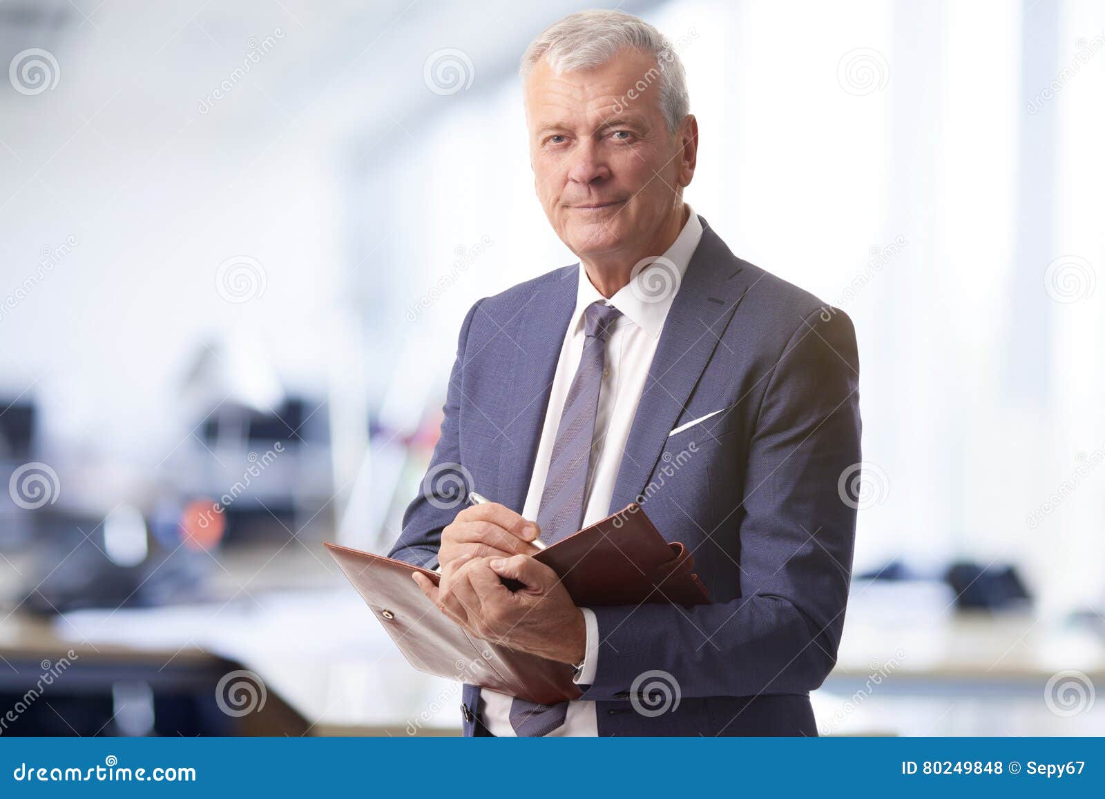 Old Businessman in the Office Stock Photo - Image of sales, financial ...