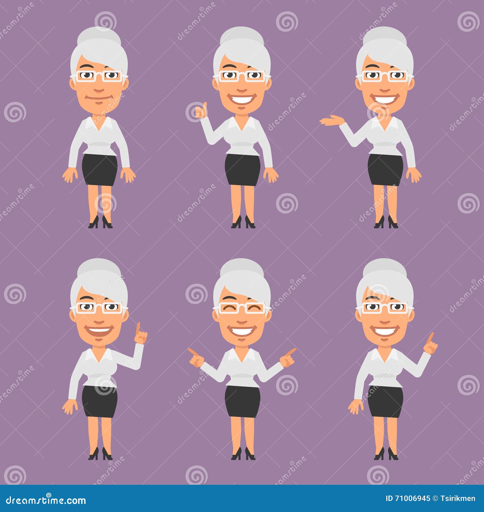 Old Businesswoman Pointing and Showing Stock Vector - Illustration of ...
