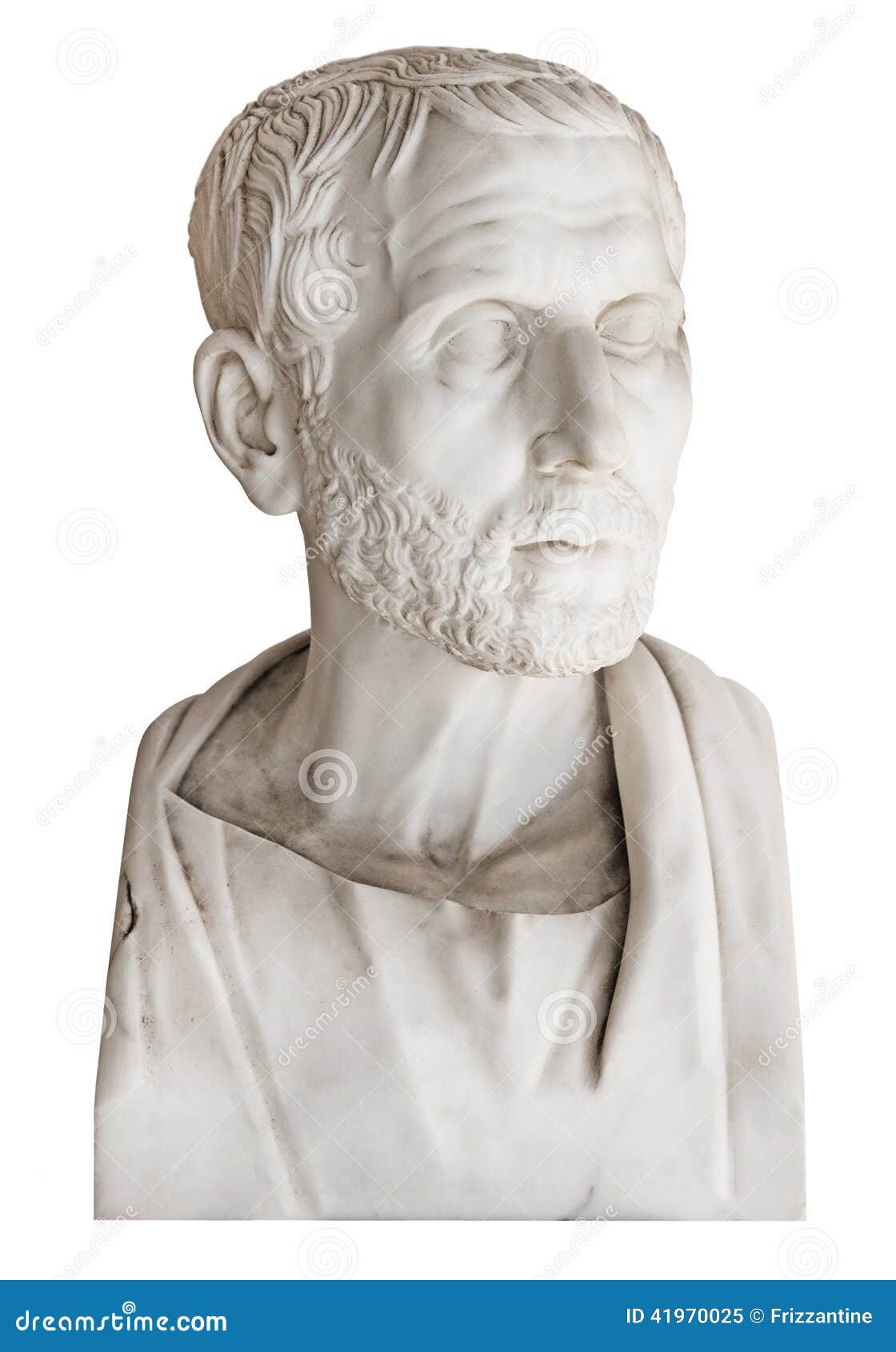 Old Bust of the Greek Philosopher Posidonius Isolated Over White Stock ...