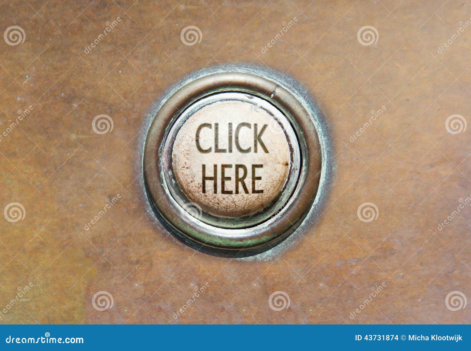 Old button - click here stock photo. Image of round, concepts - 43731874