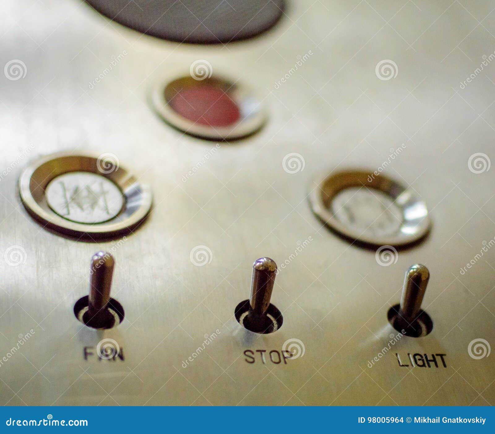 Old Buttons of Elevator Control Panel in Analog Retro Style Stock Photo ...