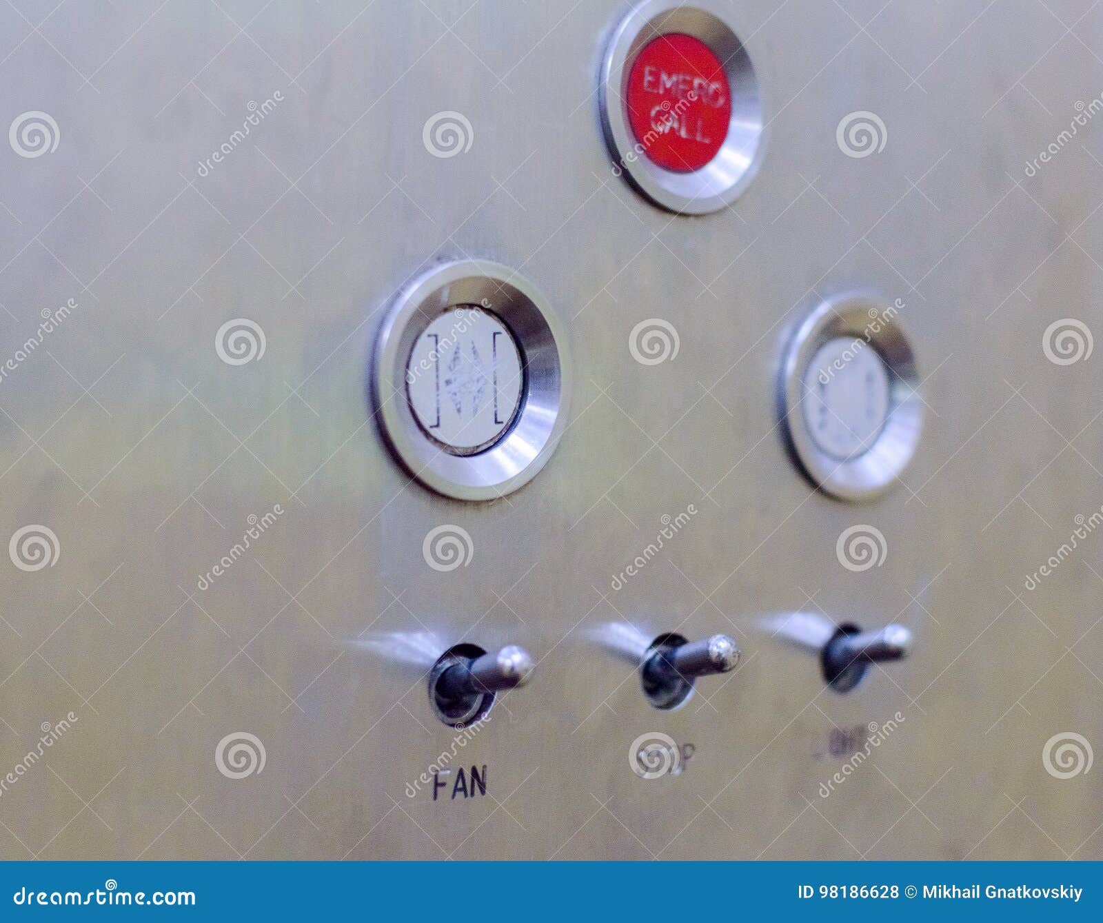 Old Buttons of Elevator Control Panel in Analog Retro Style Stock Photo ...