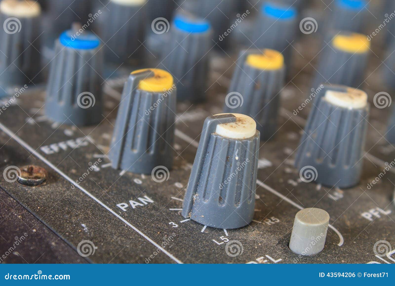 Old Buttons Equipment Audio Stock Photo - Image of channel, media: 43594206