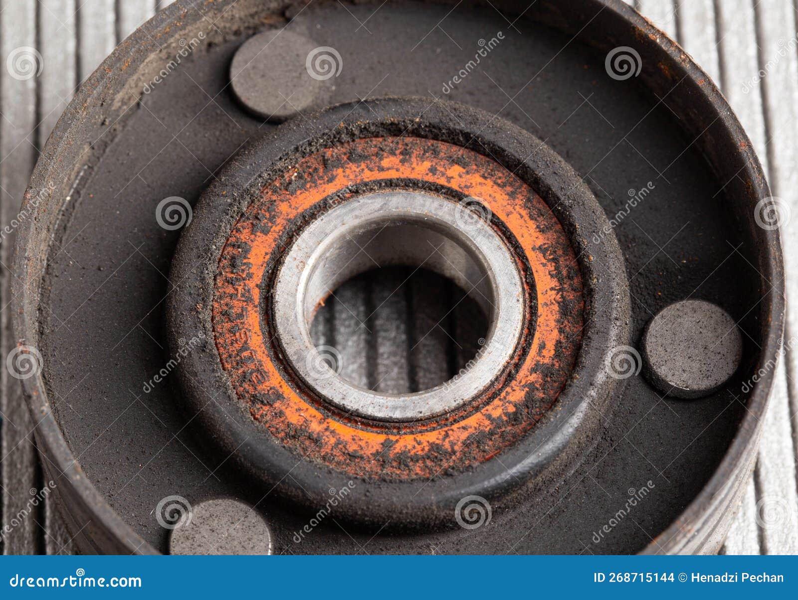 Old Bypass Car Roller. Roller Jamming, Close-up Stock Photo - Image of ...
