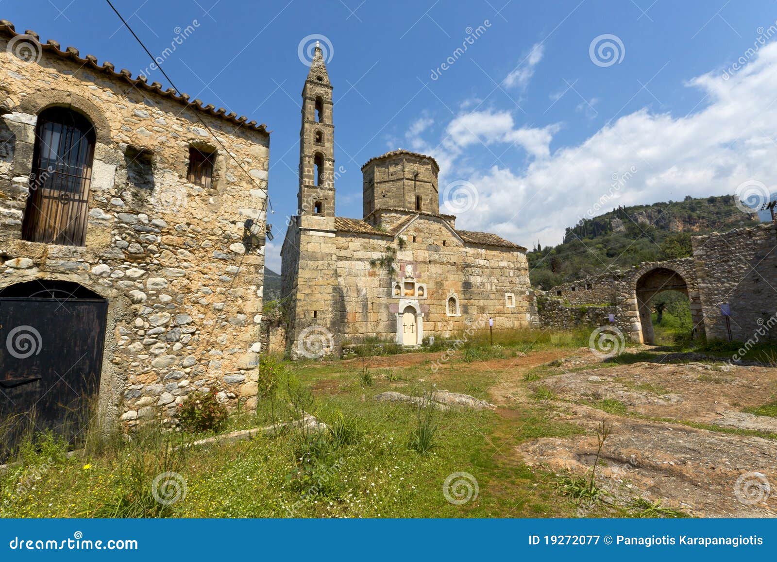 Old Byzantine Era Village at Greece Stock Image - Image of kalamata ...