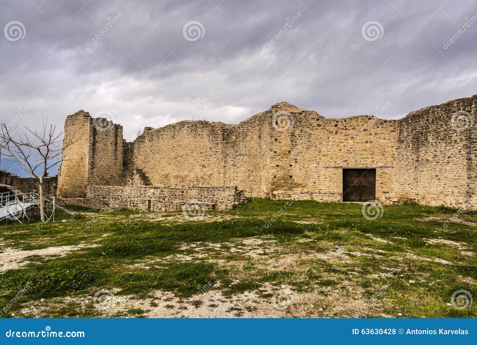 Old Byzantine Fortress Walls, Greece Stock Photo - Image of building ...