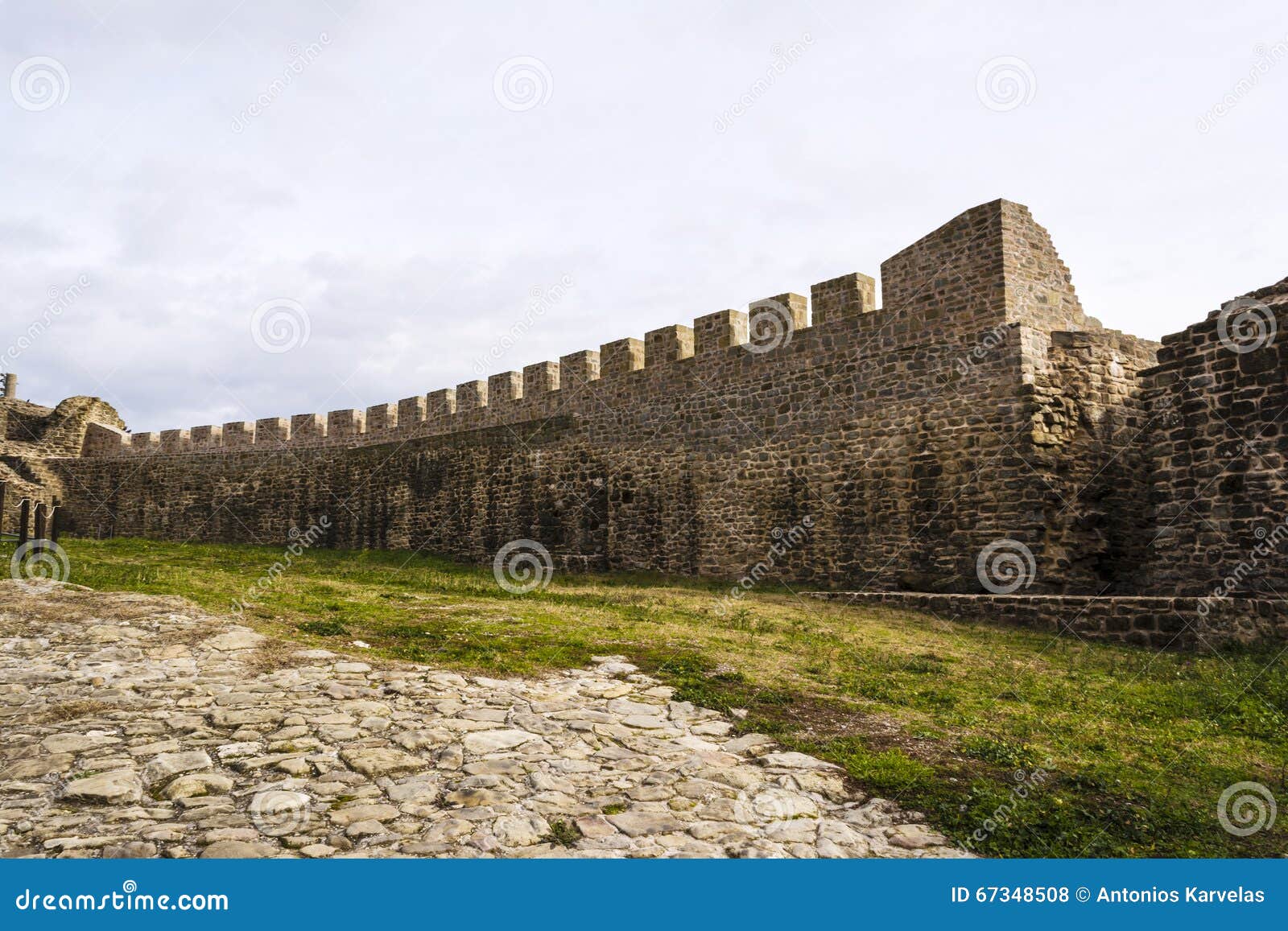 Old Byzantine Fortress Walls, Greece Stock Photo - Image of defensive ...