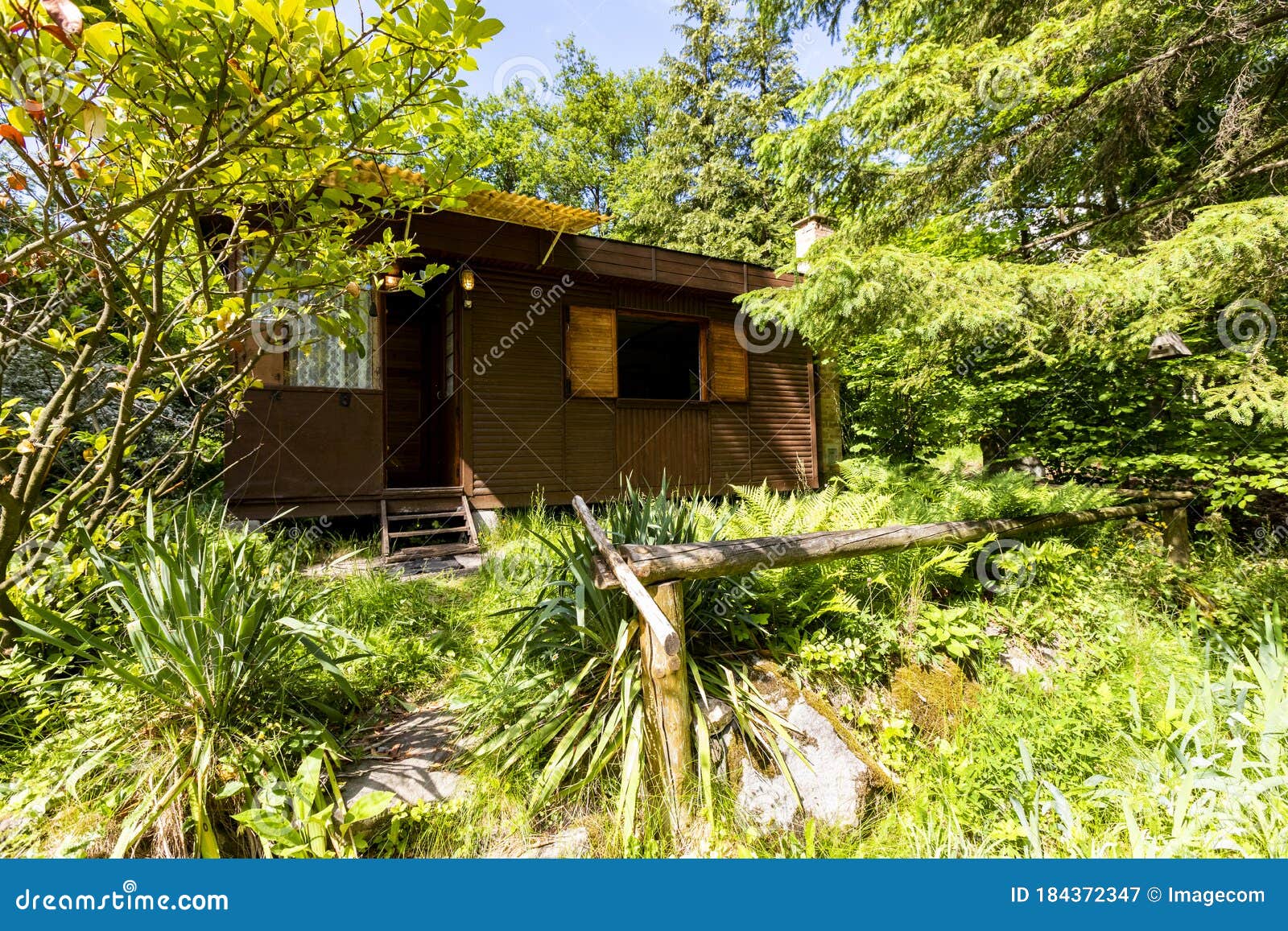 Old Cabin Hidden in the Woods at Spring. Stock Image - Image of cottage ...