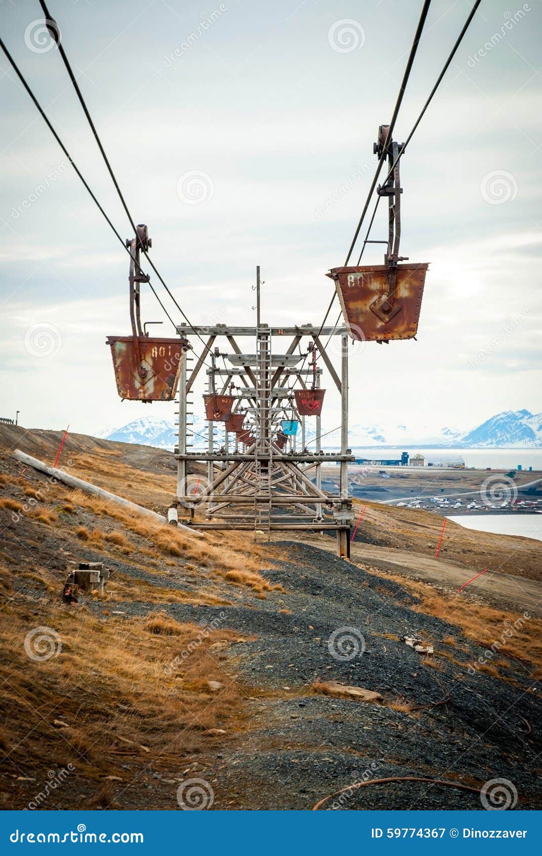 Old Cable Car for Coal Transportation, Svalbard, Norway Stock Image ...