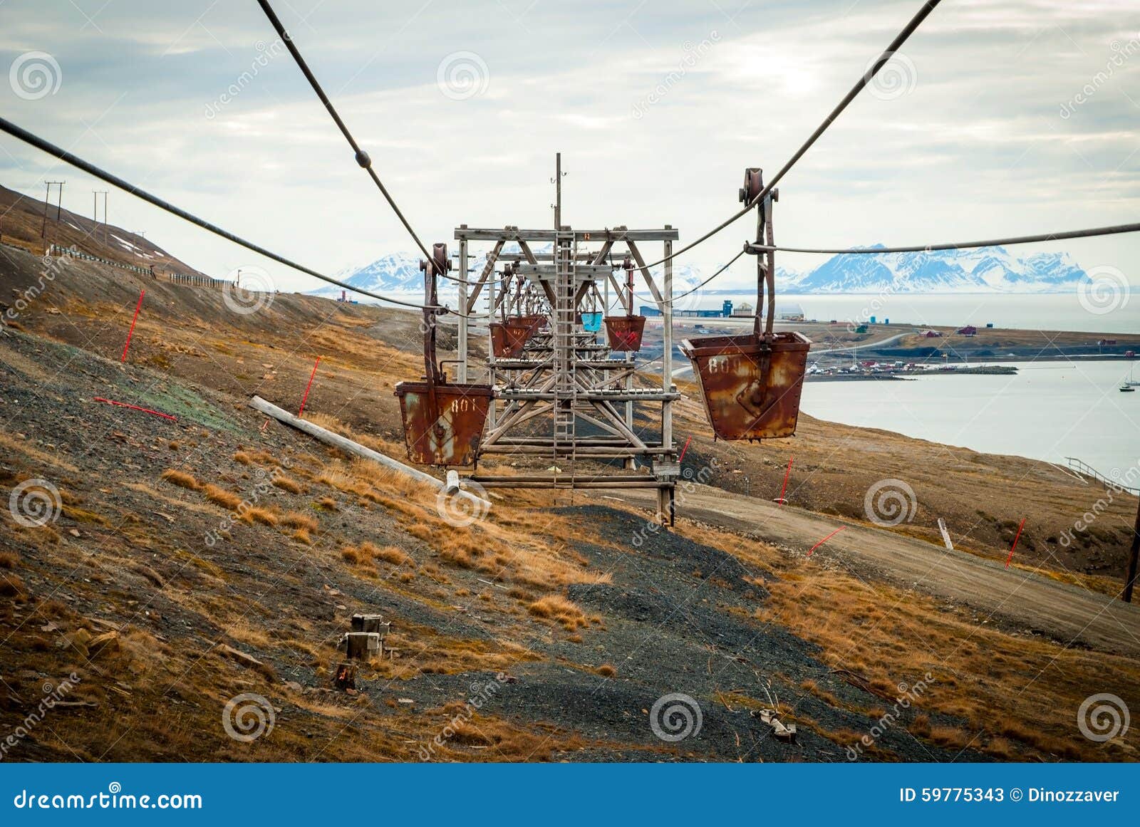 Old Cable Car for Coal Transportation, Svalbard, Norway Stock Image ...