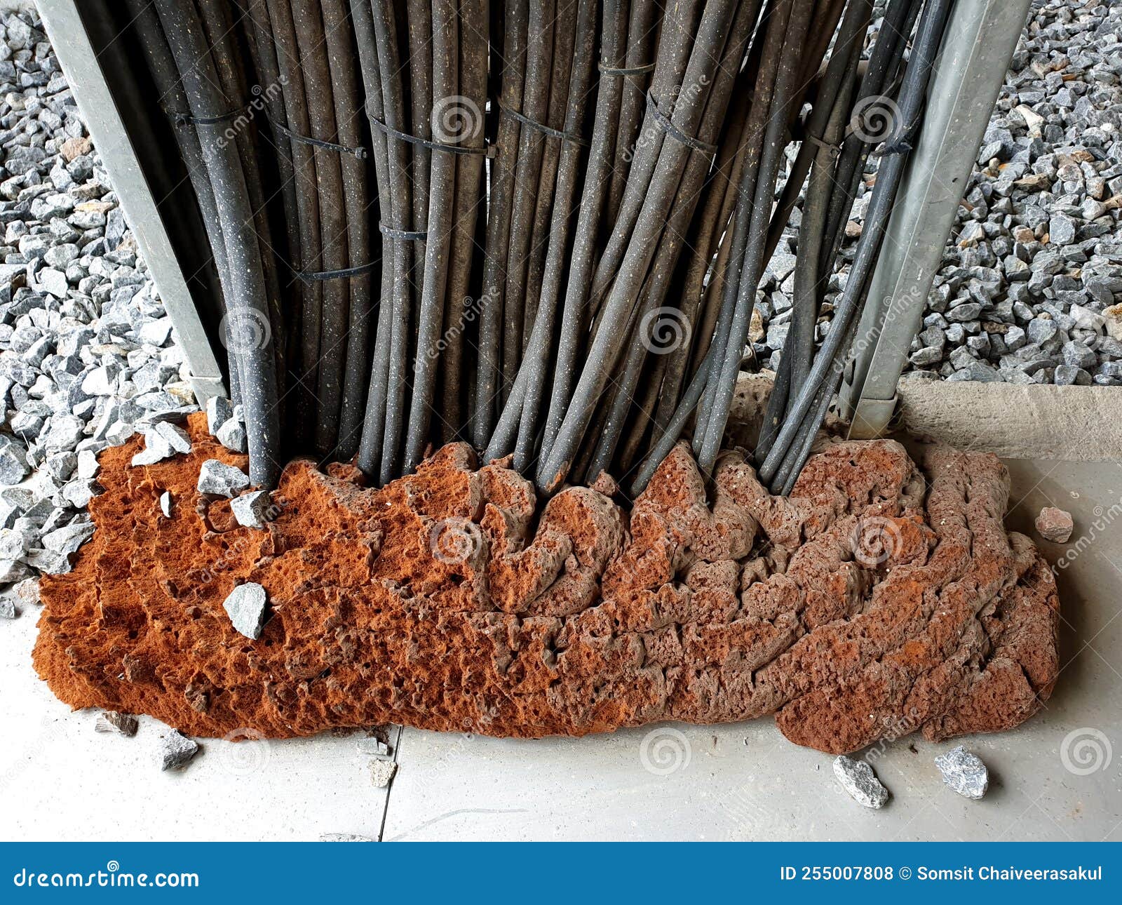 Old Cable Duct Seals of a Control Cable Stock Photo - Image of conduit ...