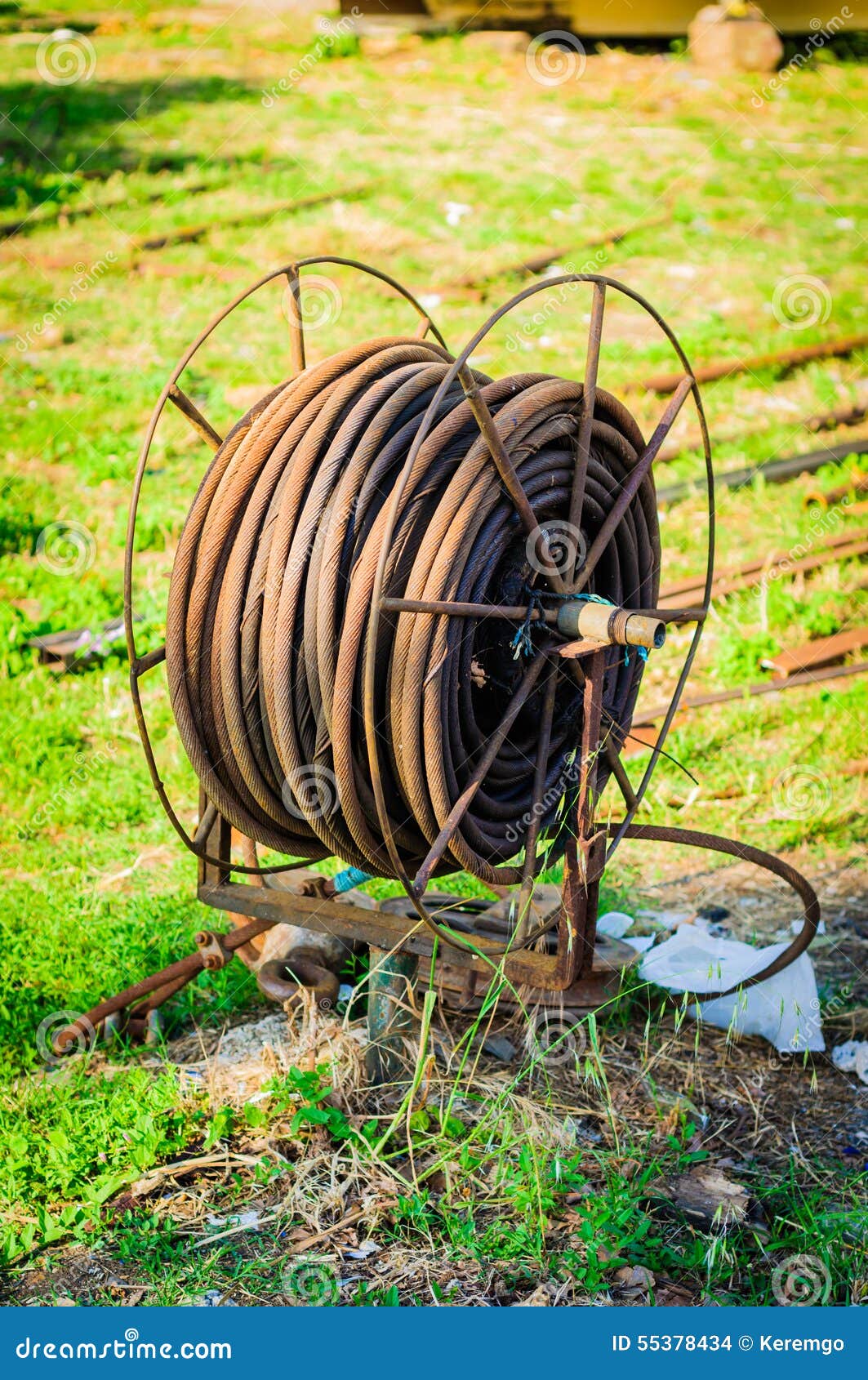Old Cable Reel stock photo. Image of metal, environment - 55378434