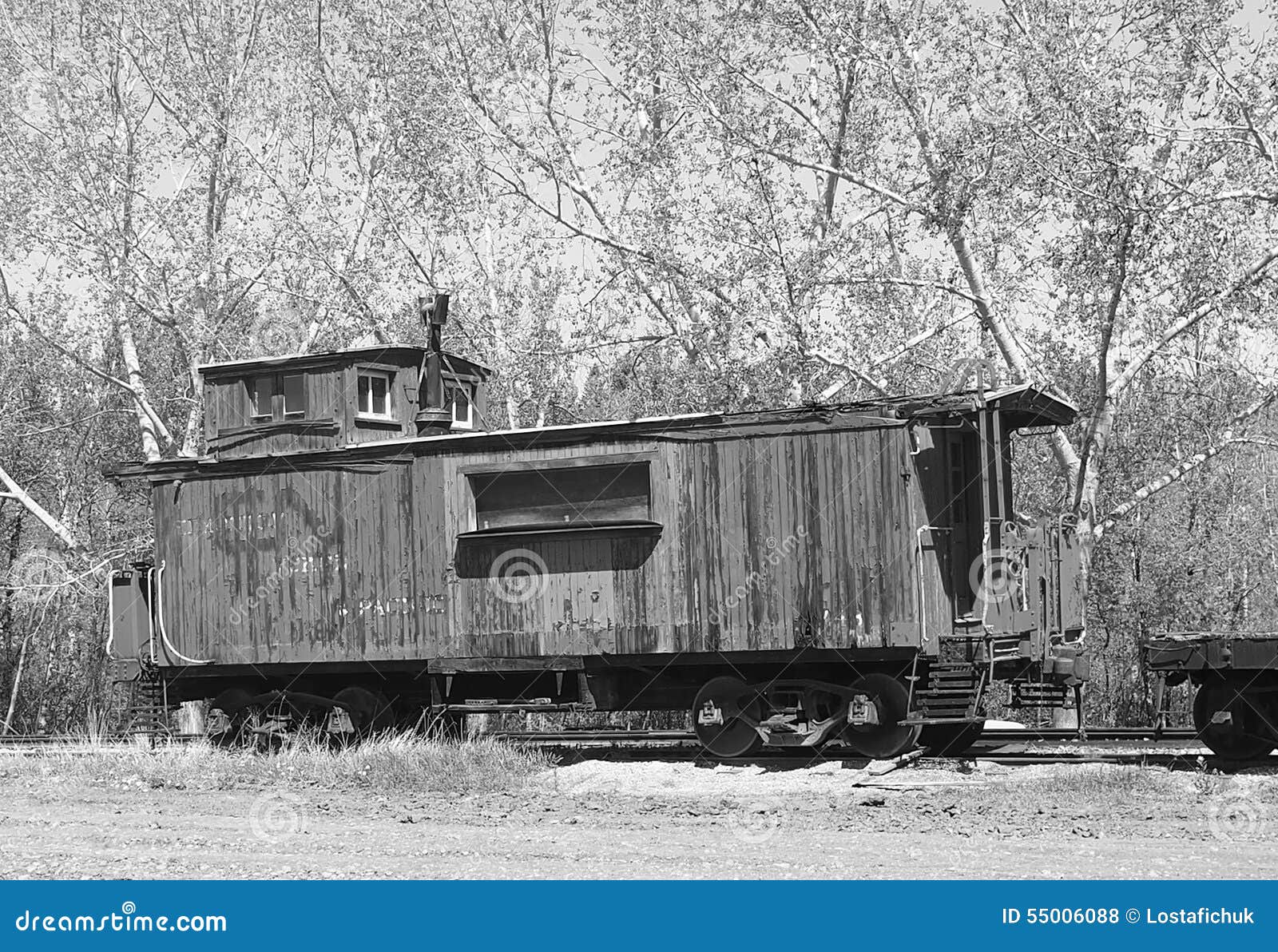 Old Caboose on Track editorial stock photo. Image of transportation ...