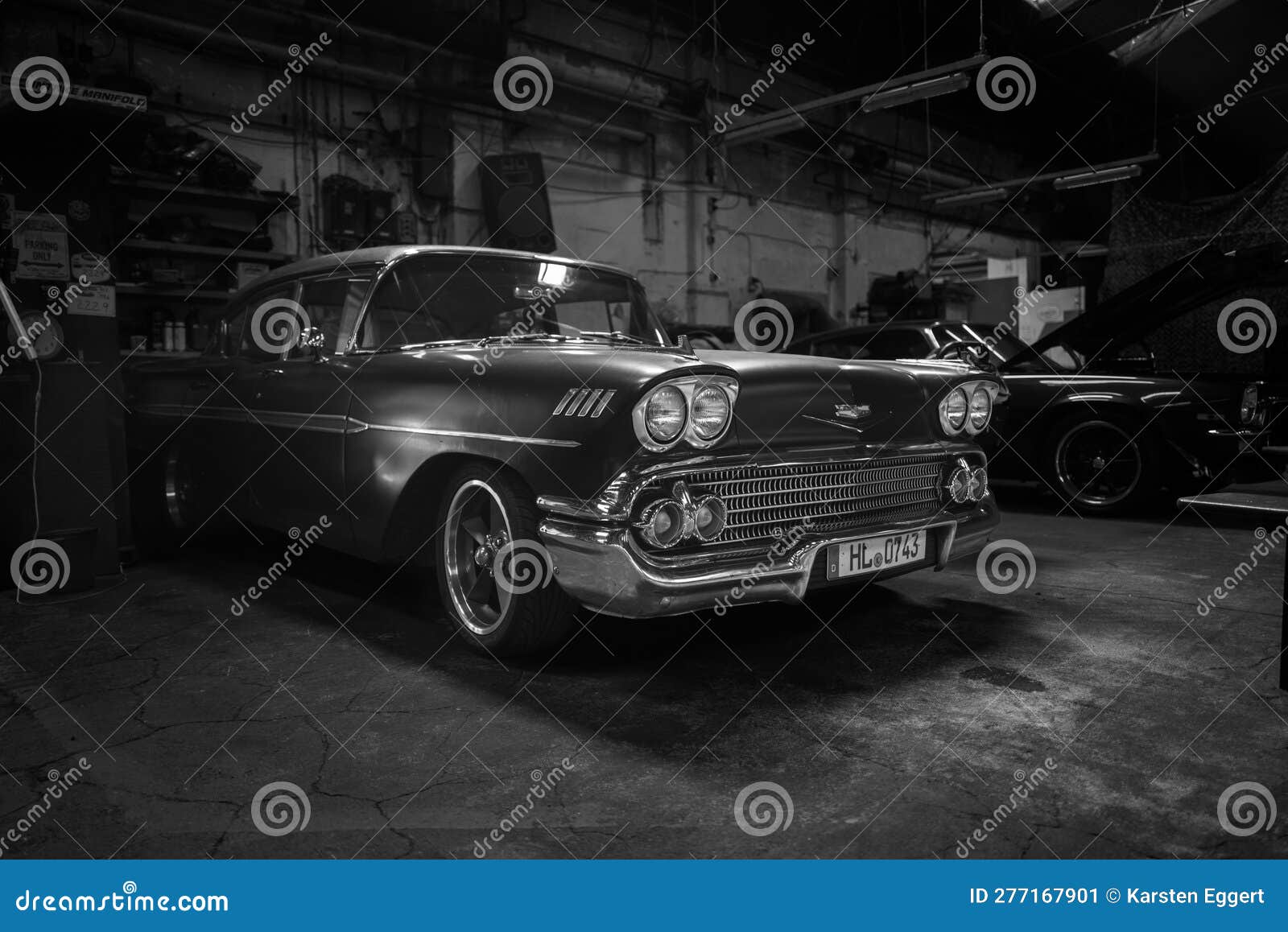 An Old Caddilac in Original Condition Stands in a Workshop Editorial ...