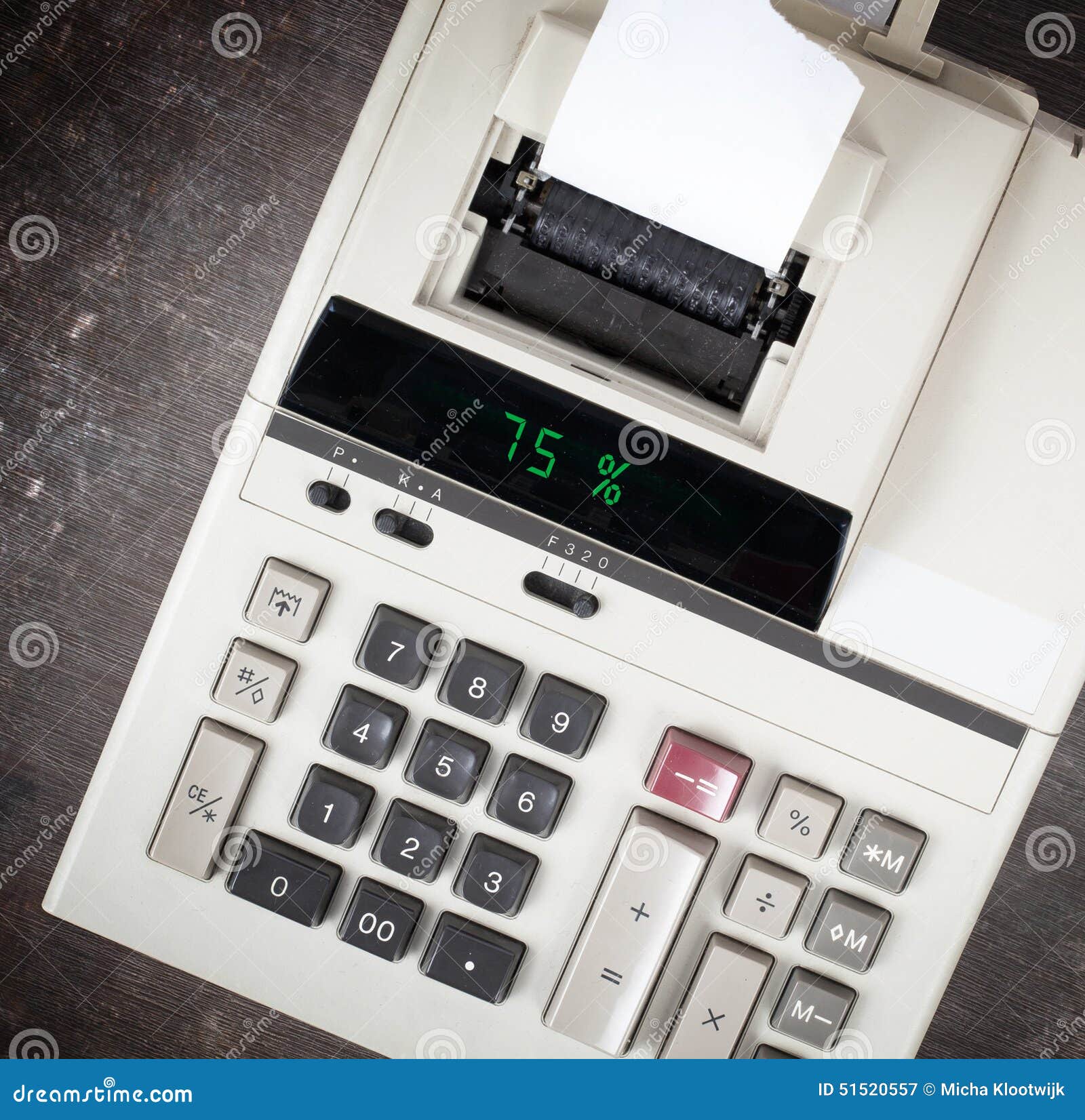 Old Calculator Showing a Percentage - 75 Percent Stock Image - Image of ...