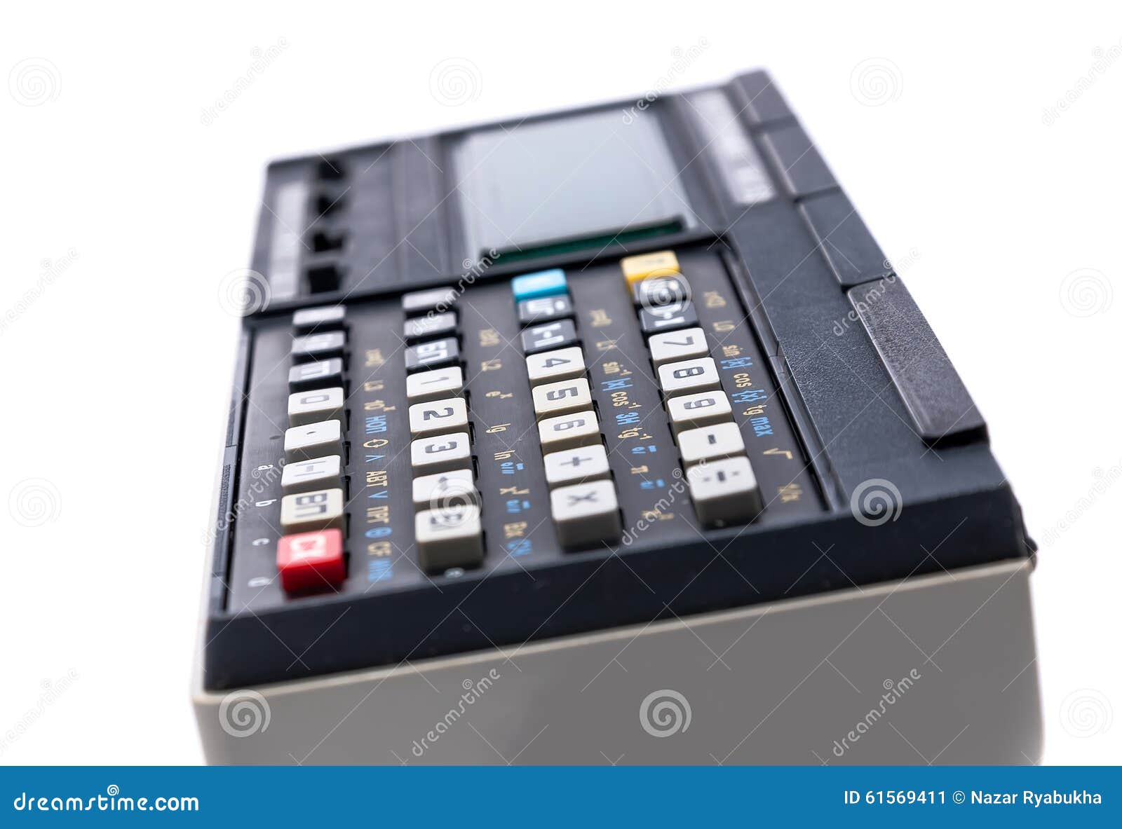 Old Calculator on White Background Stock Image - Image of computer ...