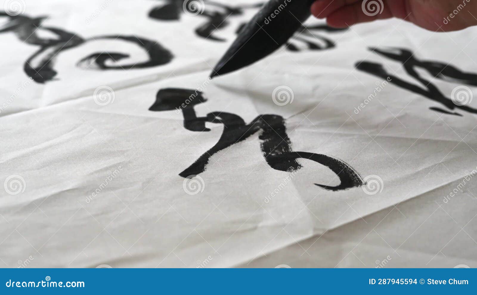 An Old Calligrapher is Writing Calligraphy and Writing Calligraphy ...