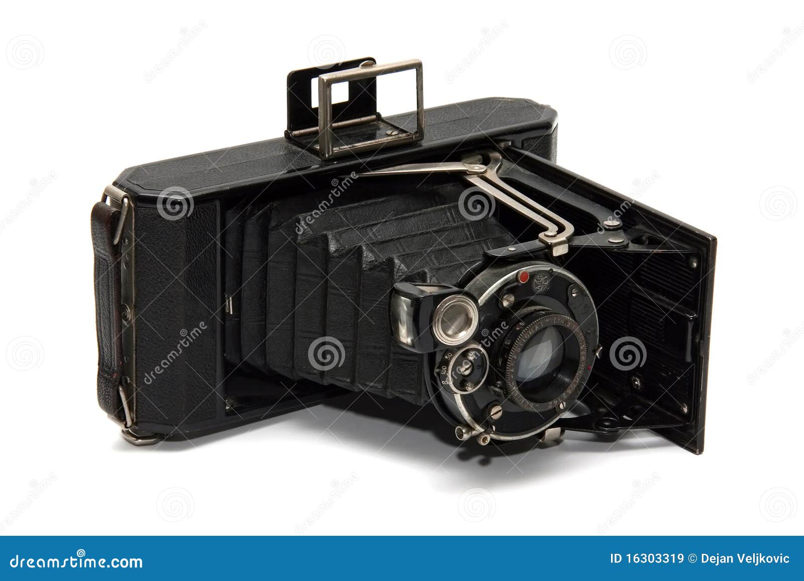 Old camera stock image. Image of metal, isolated, close - 16303319