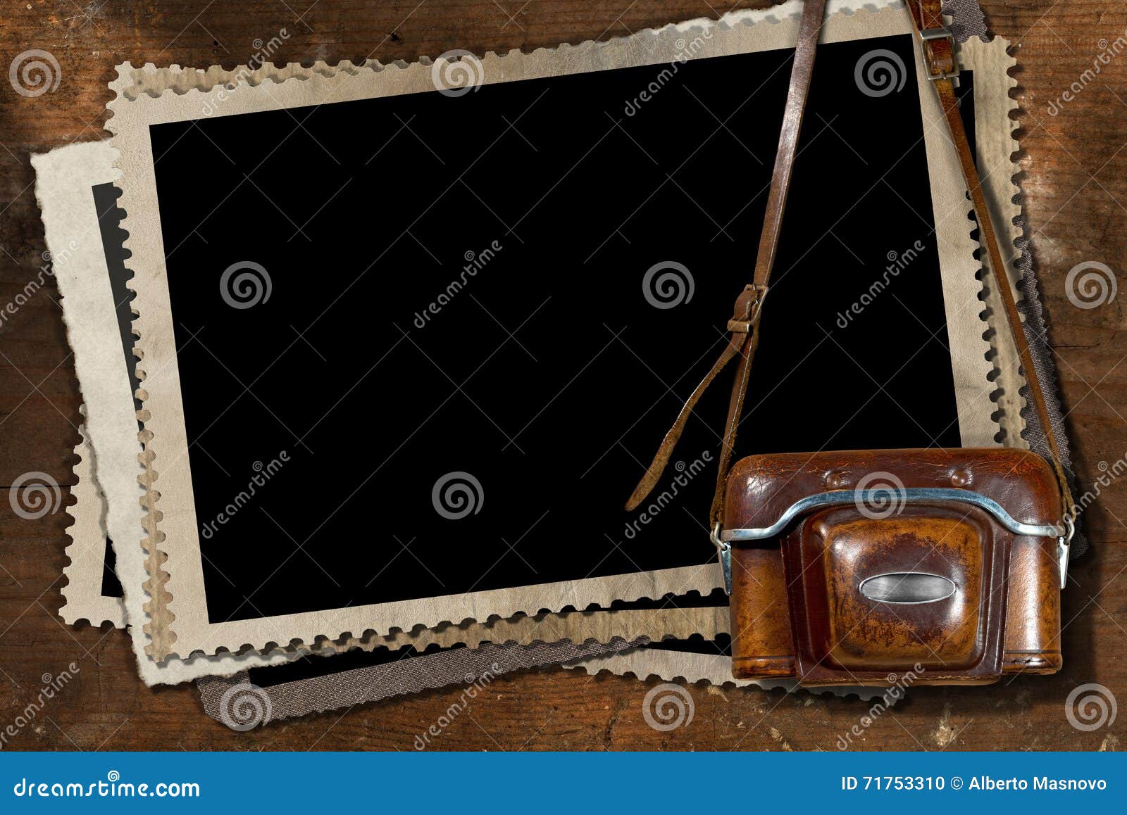 Old Camera and Blank Photo Frames Stock Illustration - Illustration of ...