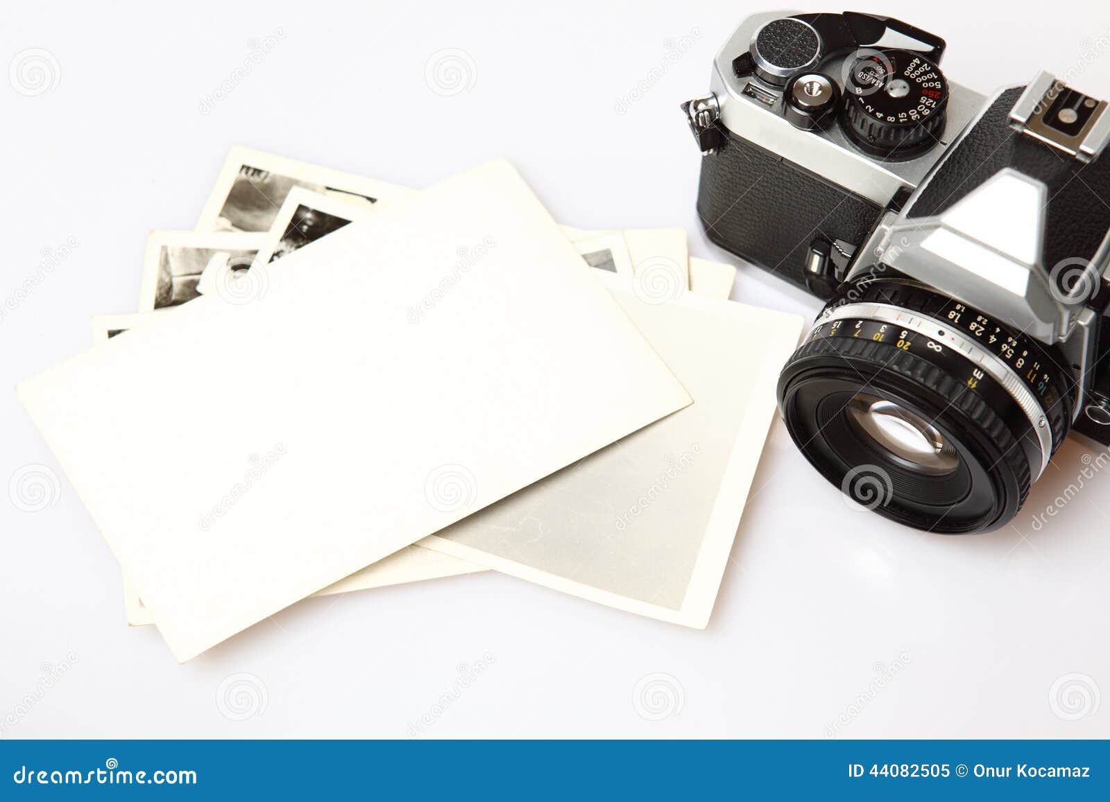 Old Camera & Blank Photopaper Stock Image - Image of photograph, 1980: ...