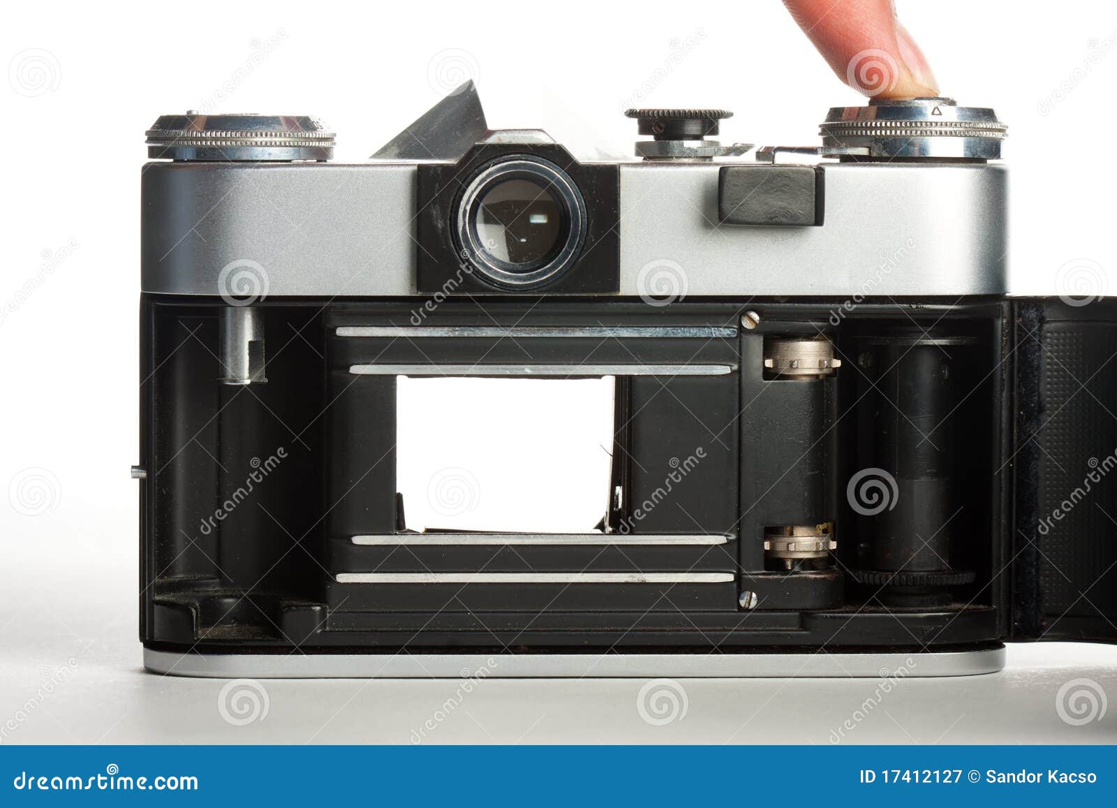 Old camera on bulb stock image. Image of single, curtain - 17412127