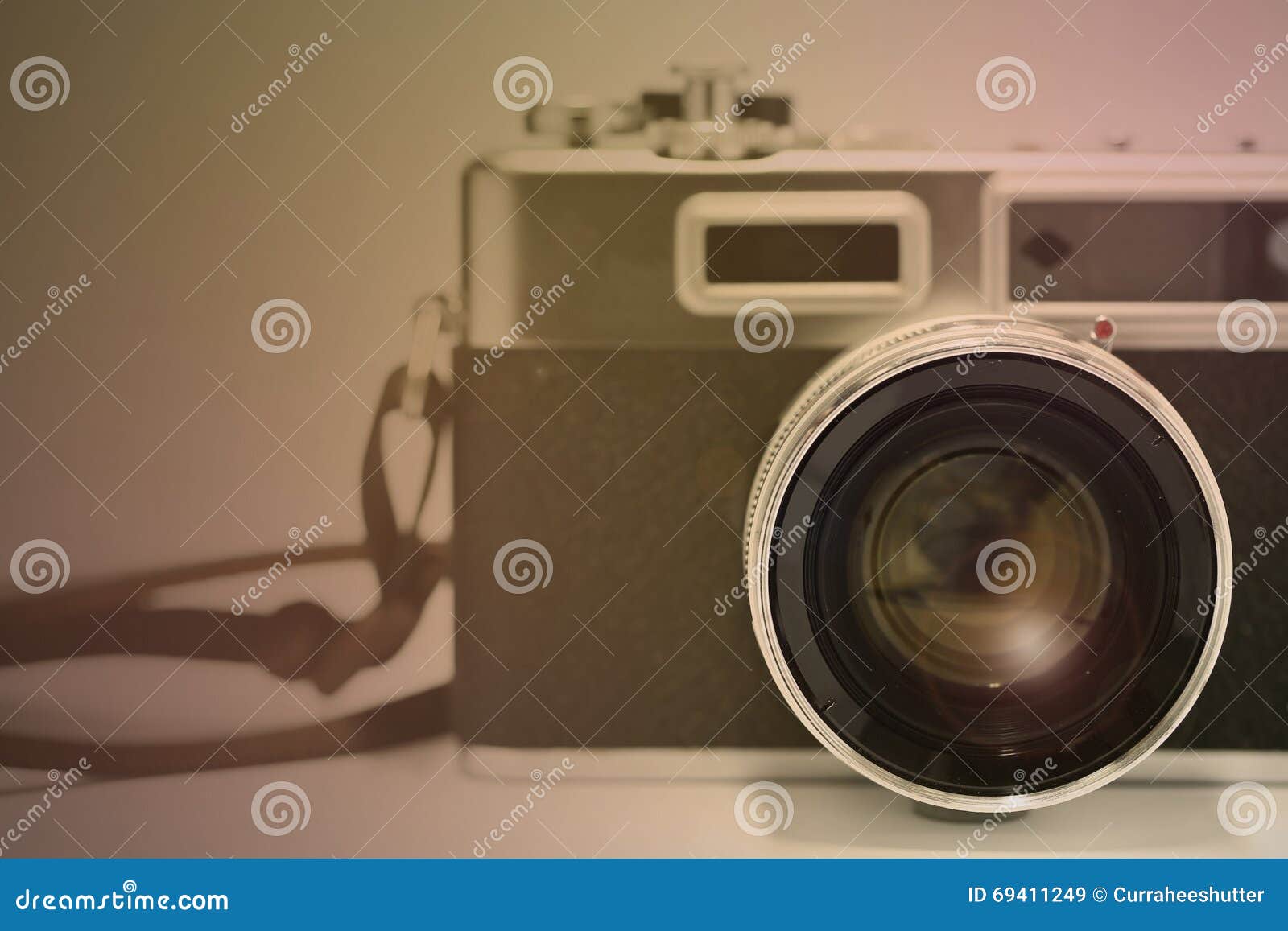 Old Camera and Empty Area for Text, Classic Film Camera of Photographer ...