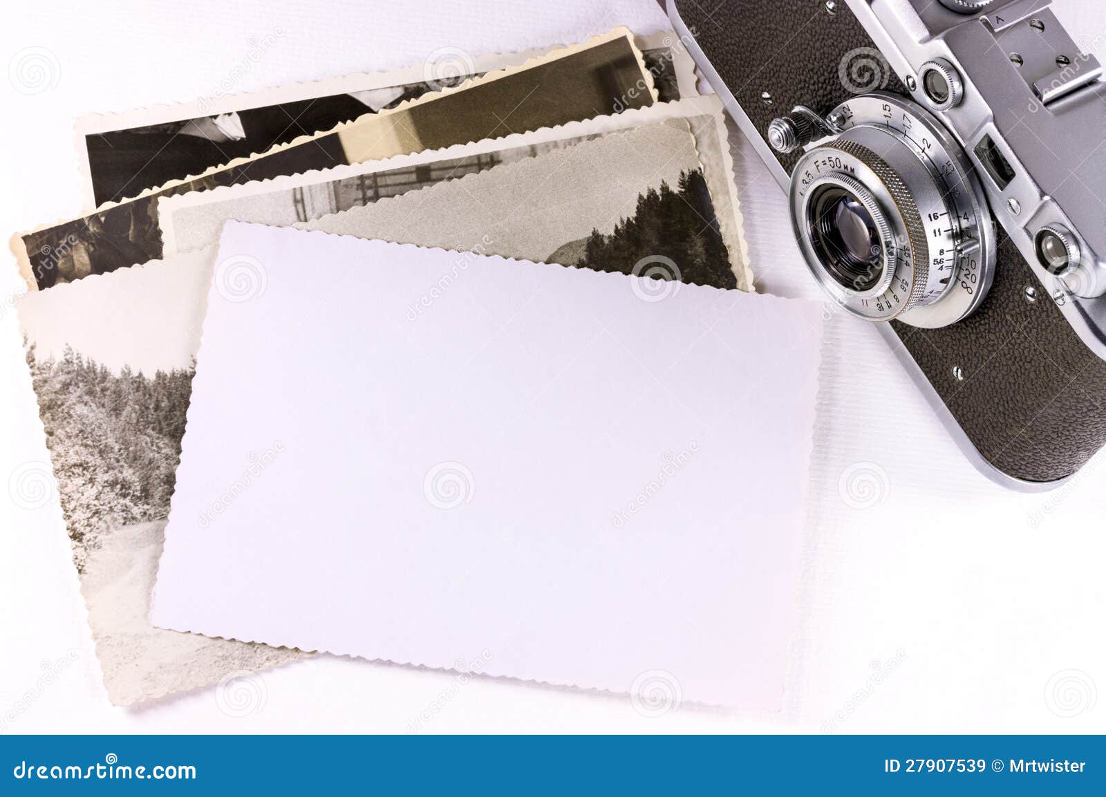Old Camera with Empty Photo Frame Stock Image - Image of hobbies ...