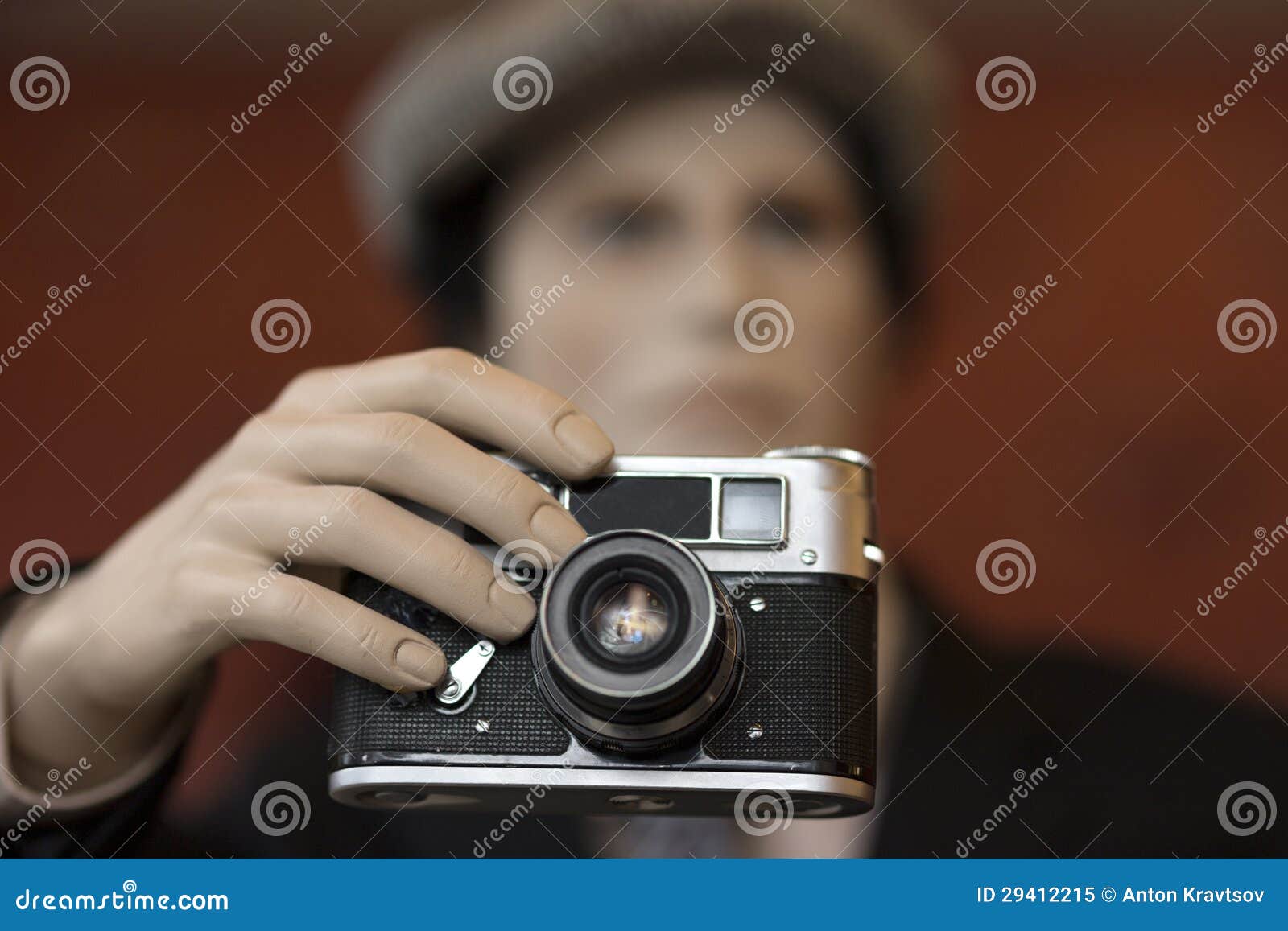 Old camera in the hands stock image. Image of photographer - 29412215