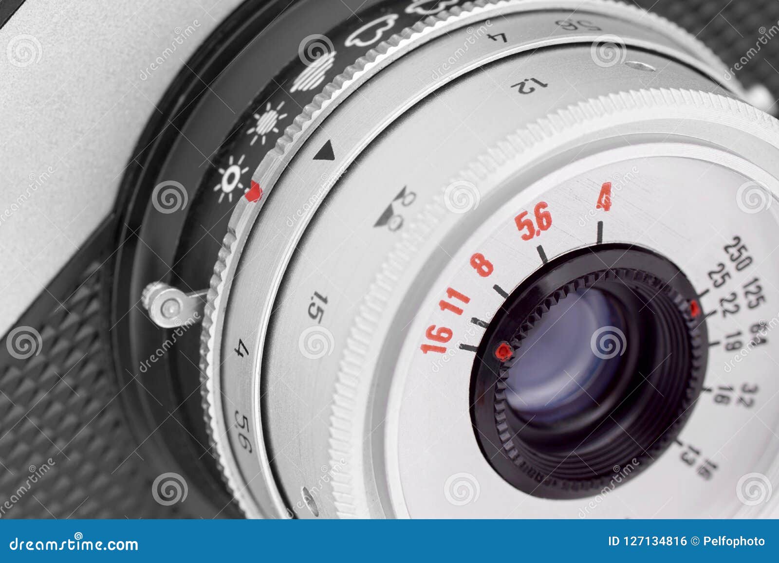 Old camera lens. stock photo. Image of historic, mechanically - 127134816