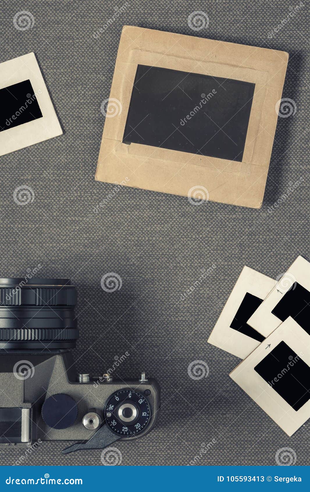 Old Camera and Negatives in Paper Frames Stock Image - Image of retro ...