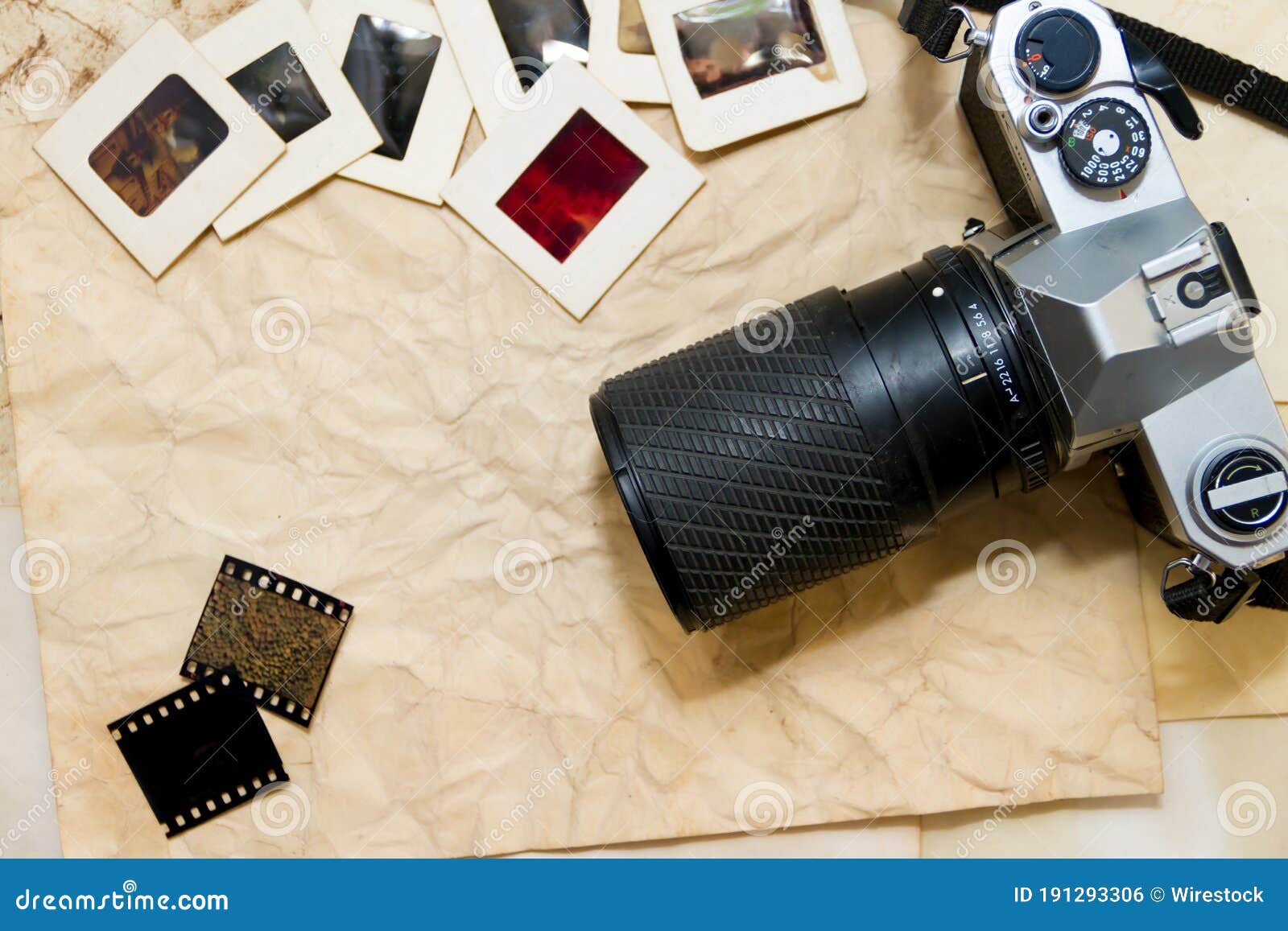 Old Camera with Negatives and Slides Photography Stock Photo - Image of ...