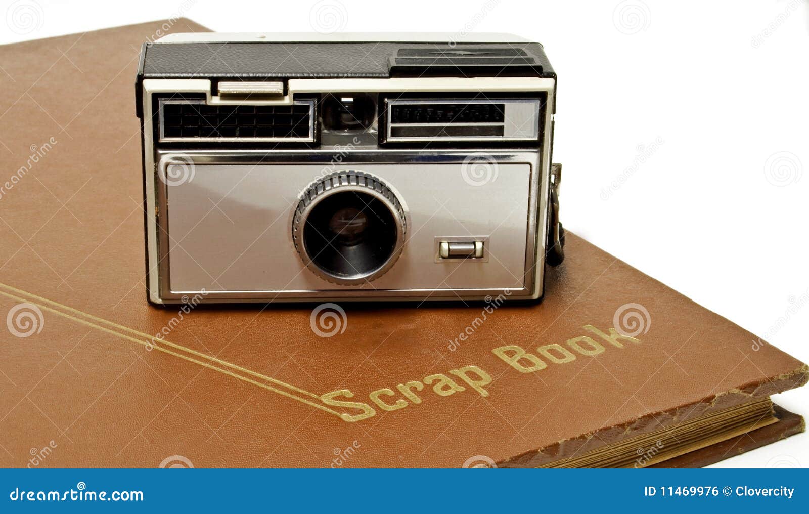 Old camera and scrapbook stock photo. Image of silver - 11469976