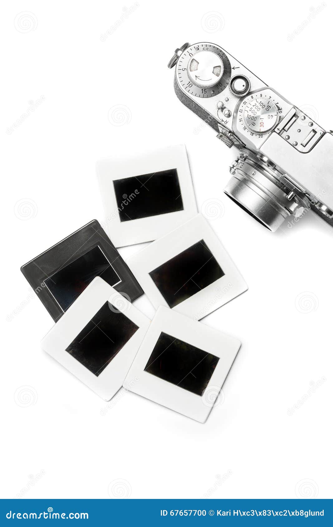 Old Camera and Slides on White Background Stock Photo - Image of ...