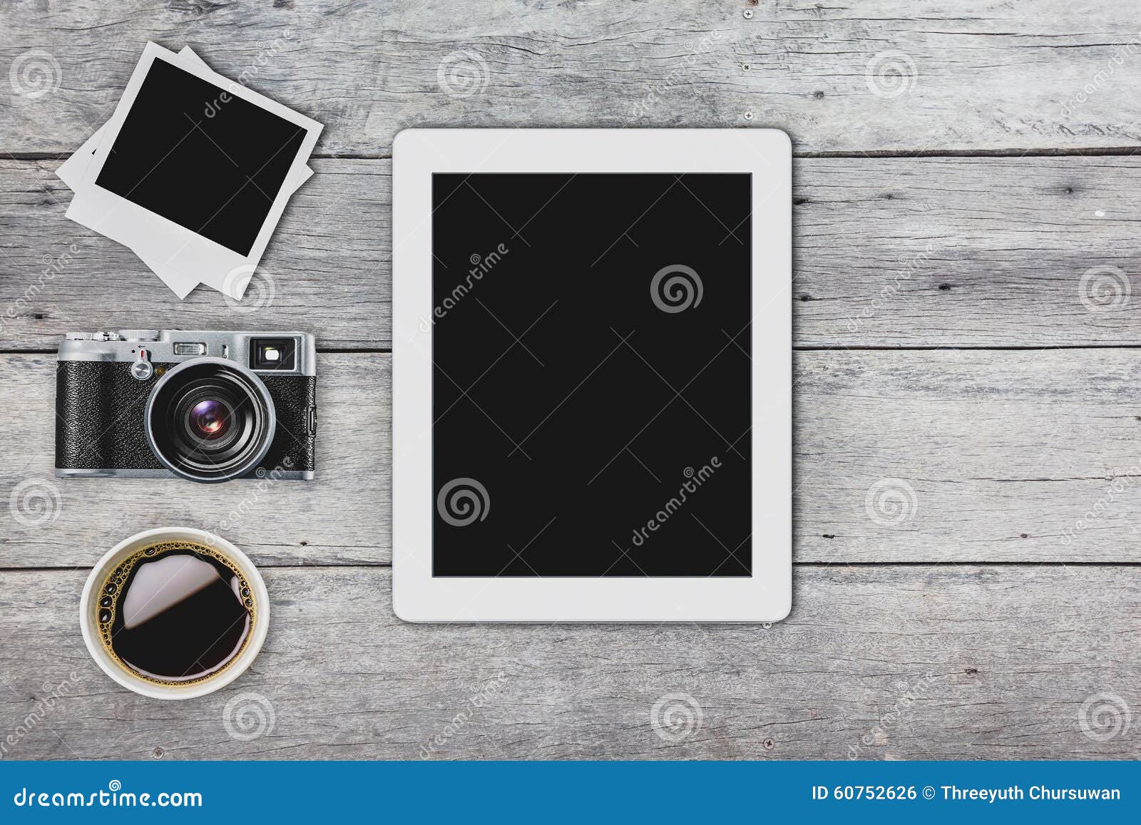 Old Camera Tablet Smart Phone in Retro Vintage Background Stock Photo ...