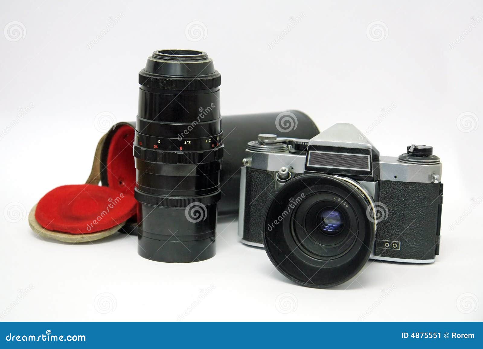 Old Camera with Telephoto Lens Stock Image - Image of wide ...
