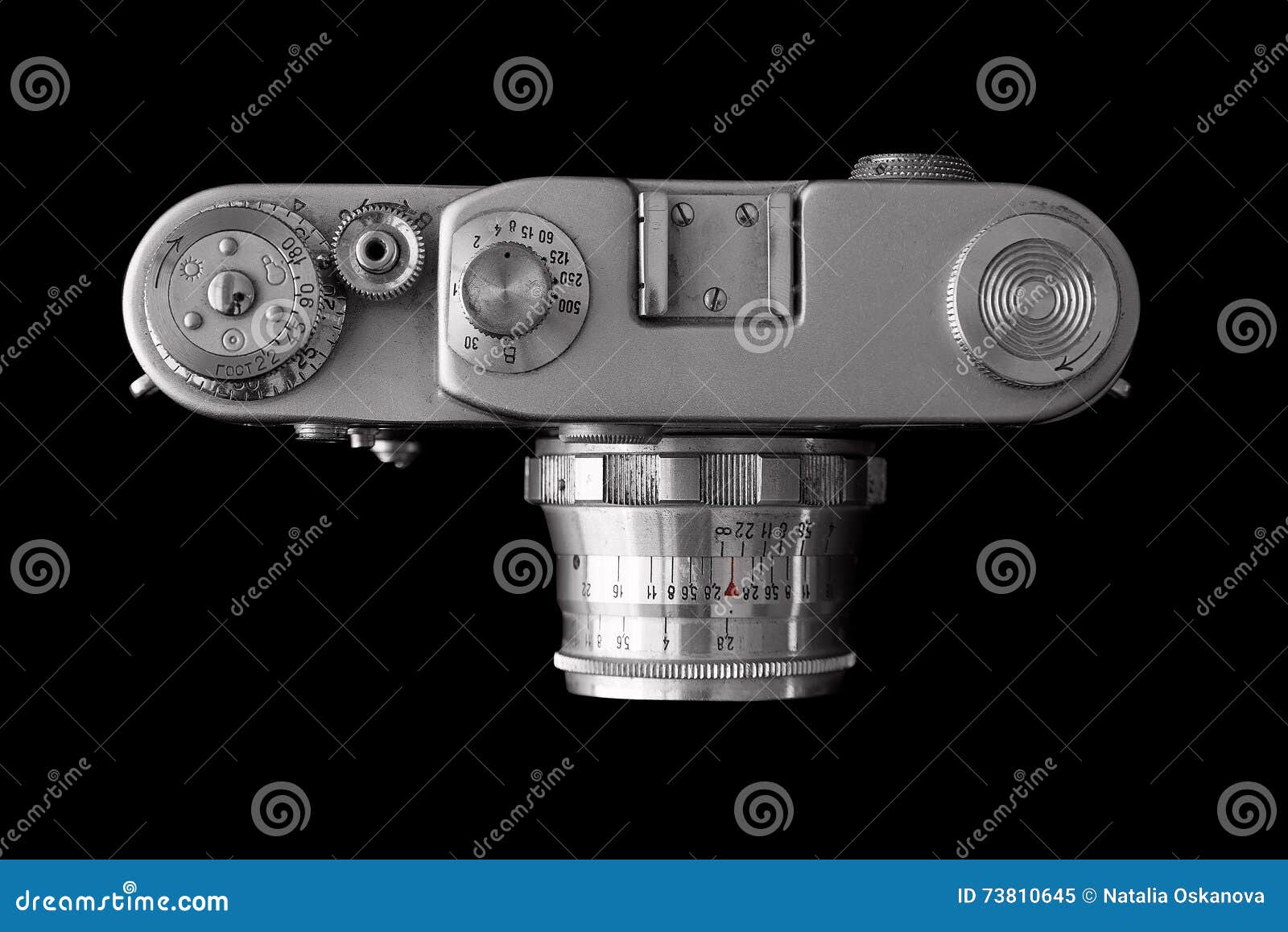 Old camera top view stock image. Image of history, photograph - 73810645