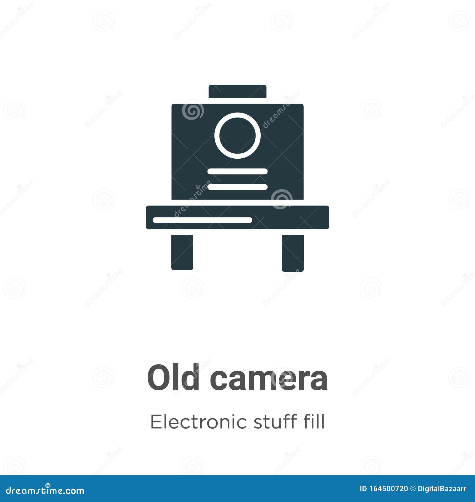 Old Camera Vector Icon on White Background. Flat Vector Old Camera Icon ...