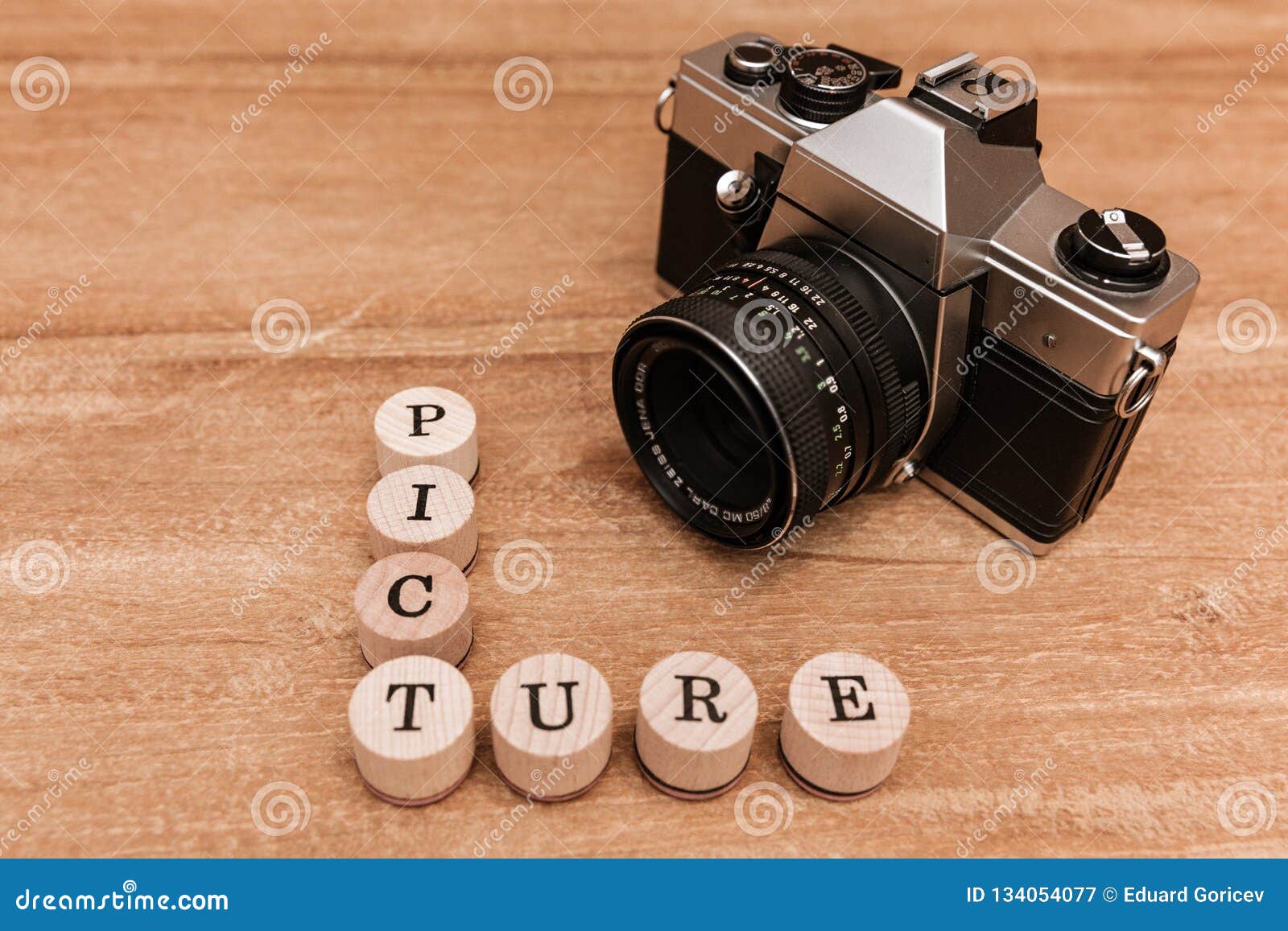 Old Camera on a Wooden Table Stock Image - Image of camera, negative ...