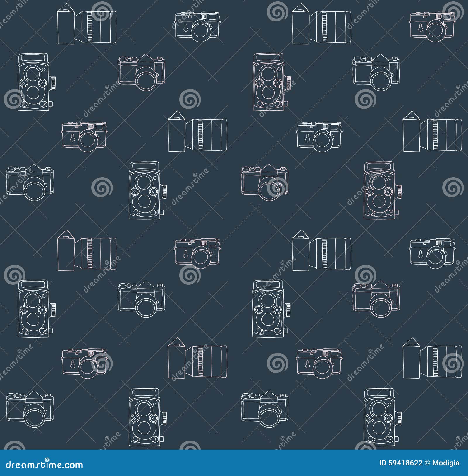 Old Cameras Seamless Pattern Stock Vector - Illustration of cameras ...