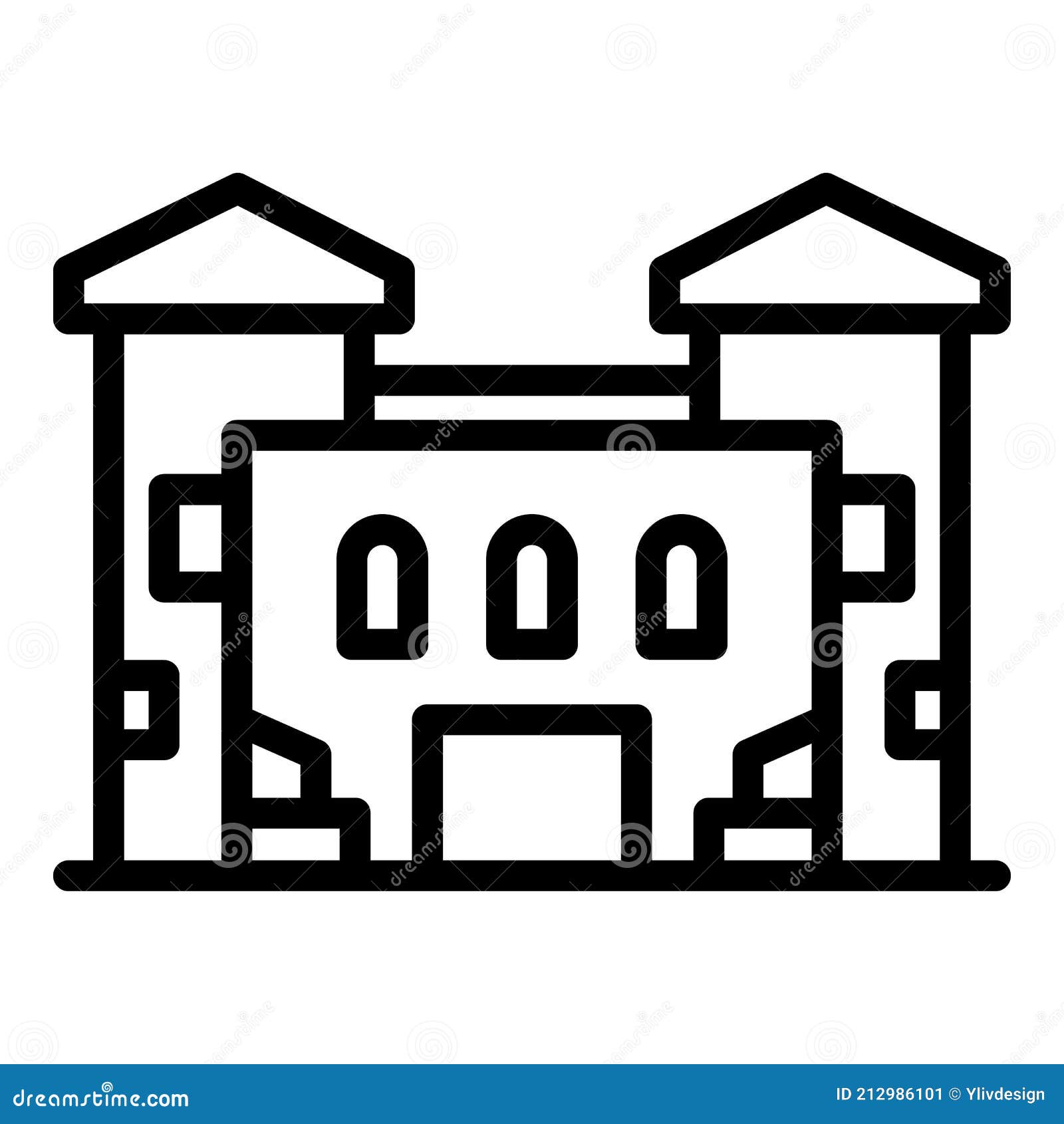 Old Campus Icon, Outline Style Stock Vector - Illustration of black ...