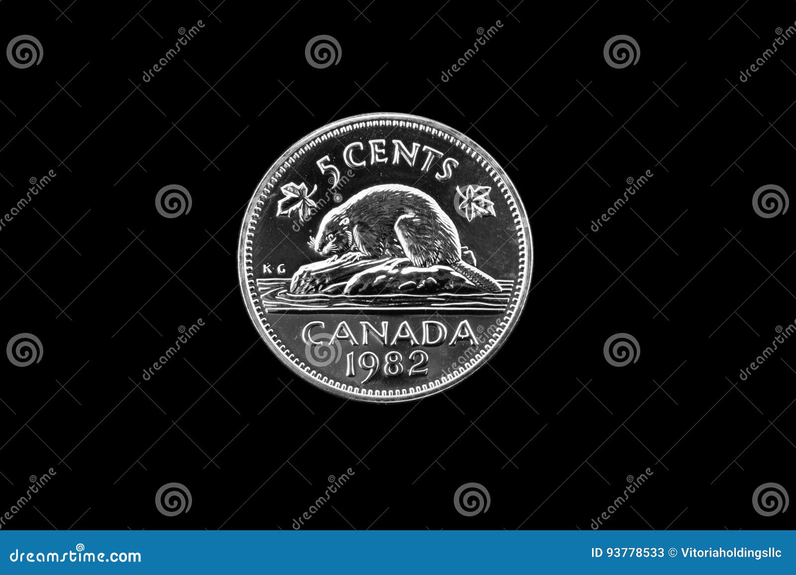 Old Canadian Nickel on a Black Background Editorial Stock Photo - Image ...