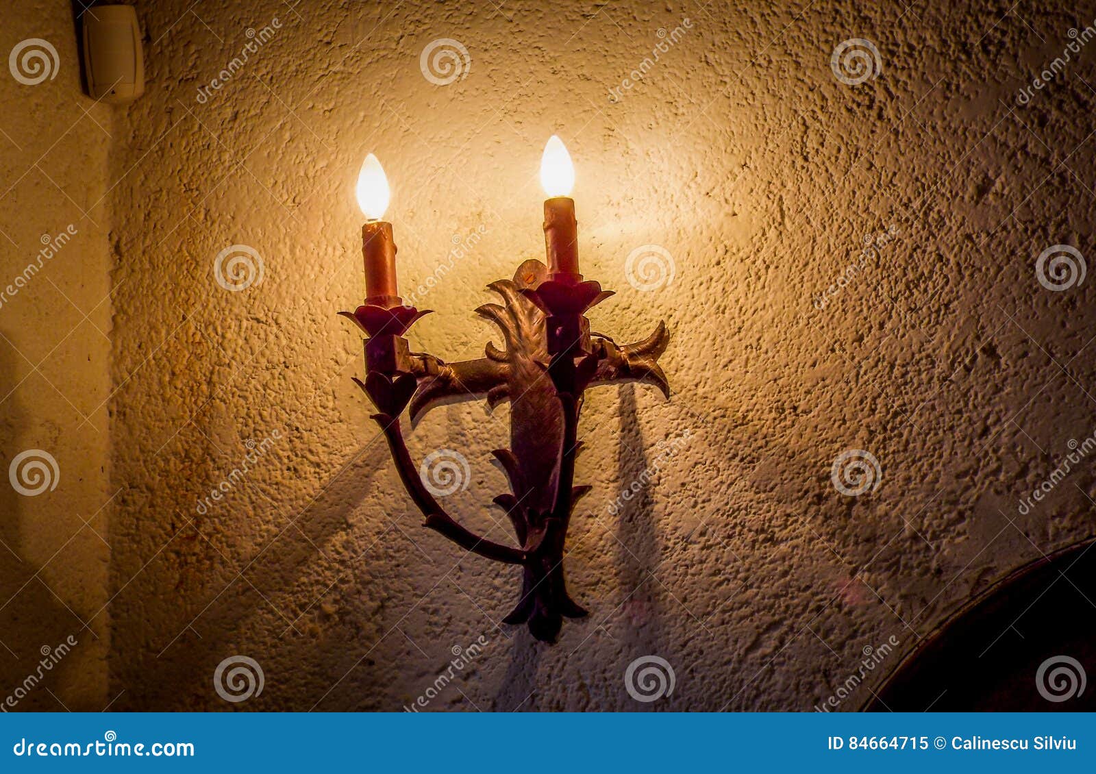 Old candle light on stock image. Image of illuminate - 84664715