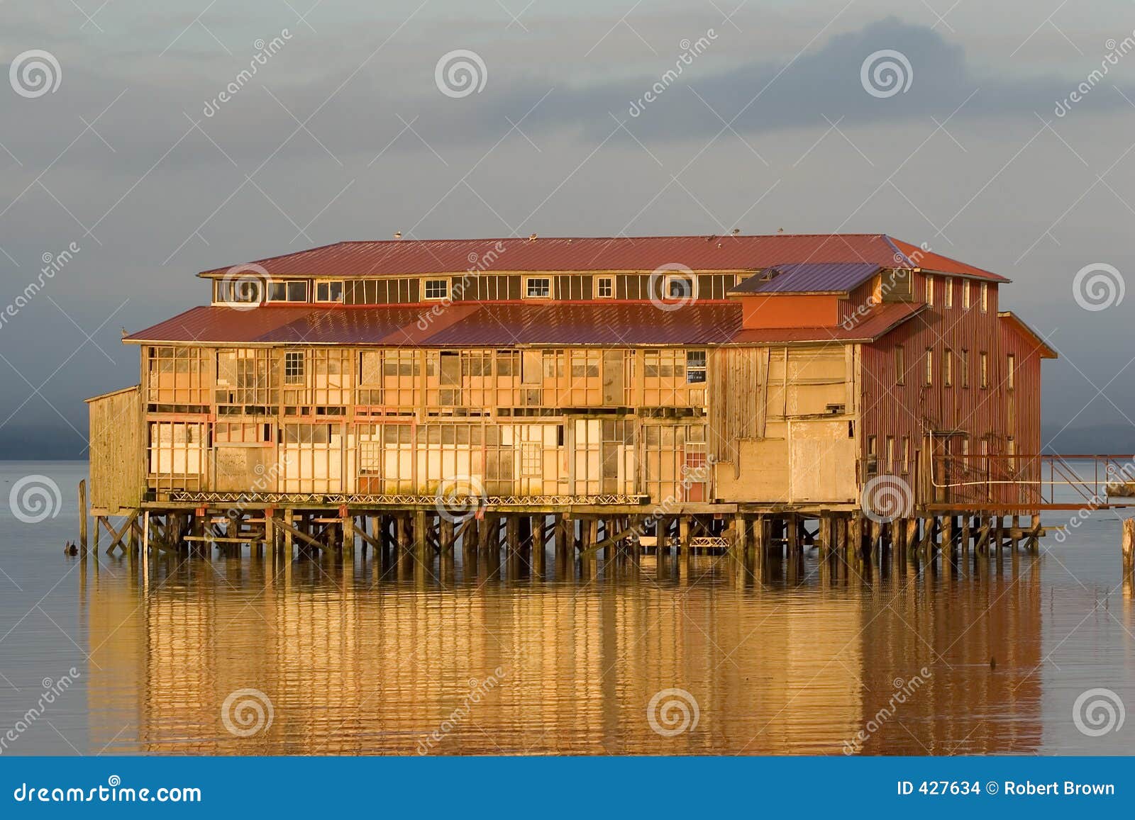 Old Cannery Building, Astoria, Oregon Stock Photo - Image of warm ...
