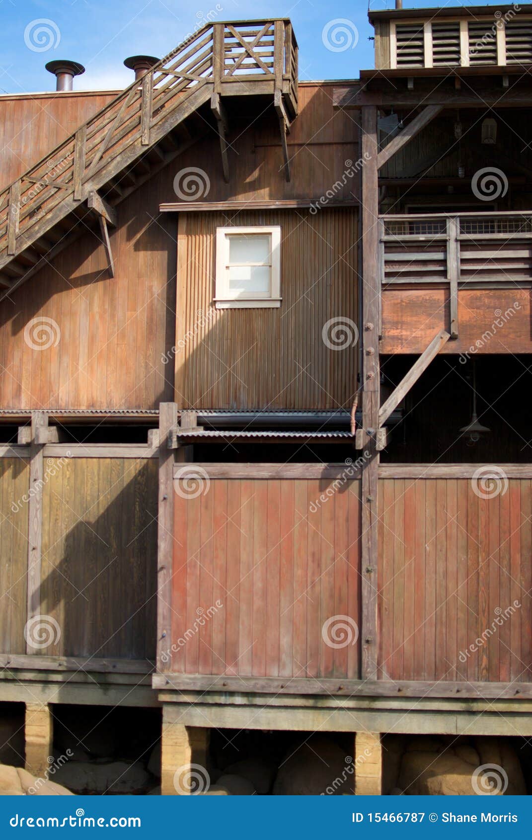 Old Cannery Row Building with Window Stock Image - Image of vertical ...