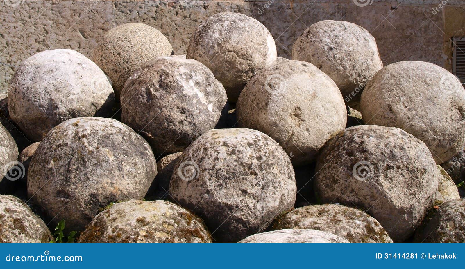 Old cannon-balls stock image. Image of grey, monastery - 31414281