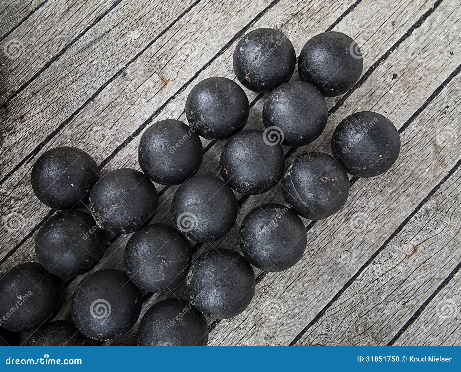 Old cannon balls stock photo. Image of round, deck, cannon - 31851750