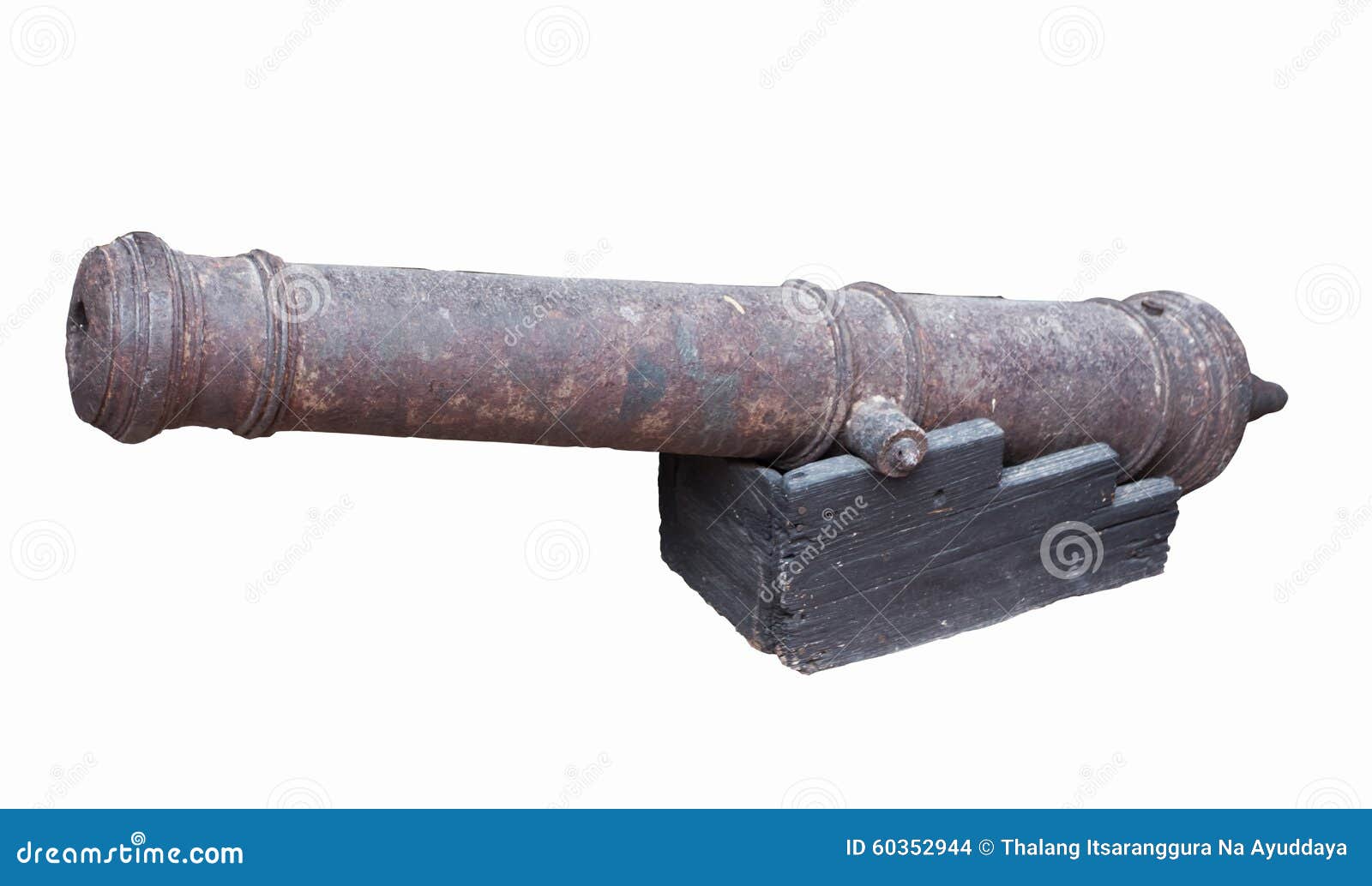 Old Cannon Front View Isolated on White Stock Photo - Image of cannon ...
