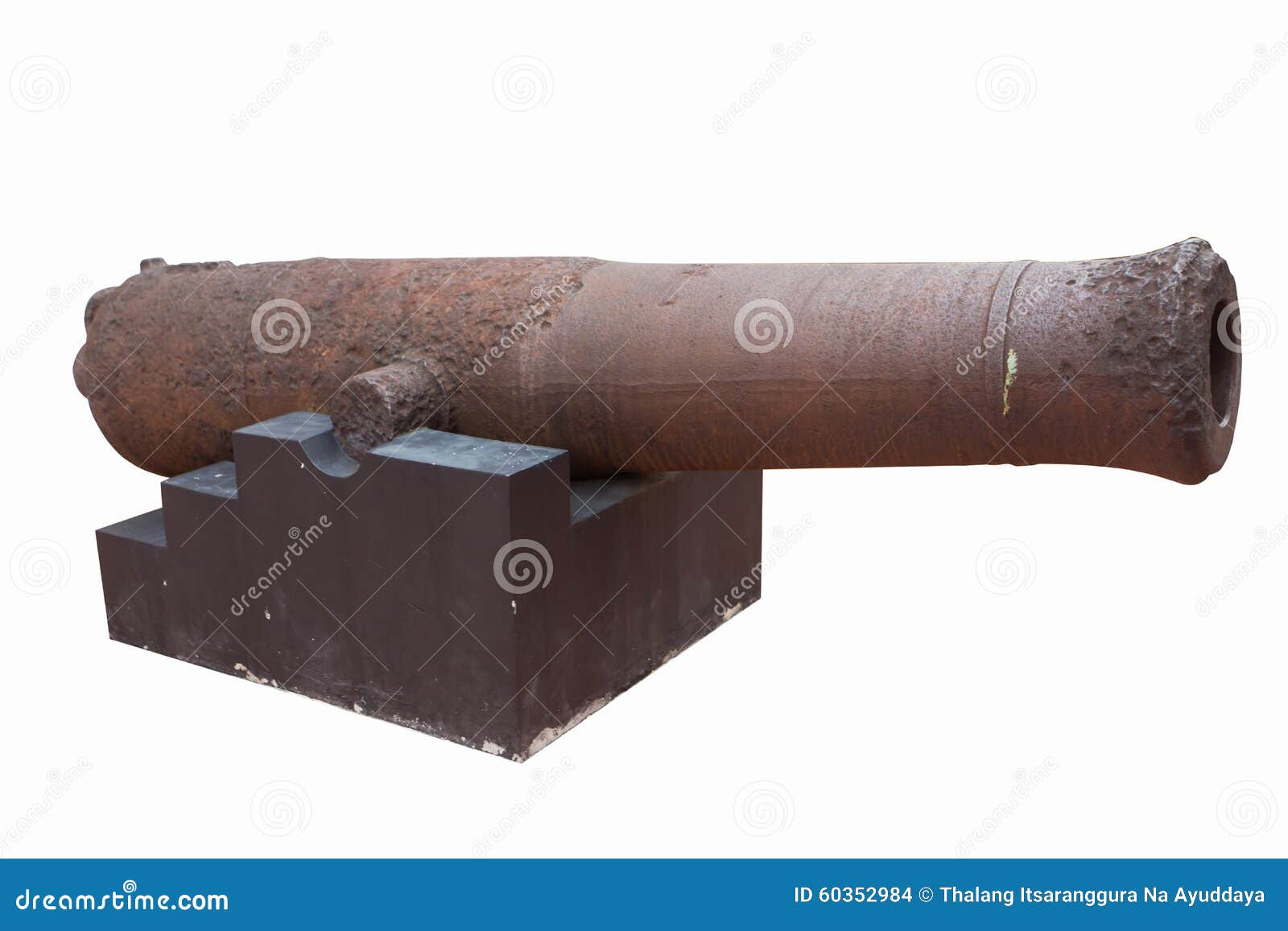Old Cannon Front View Isolated on White Stock Photo - Image of cannon ...