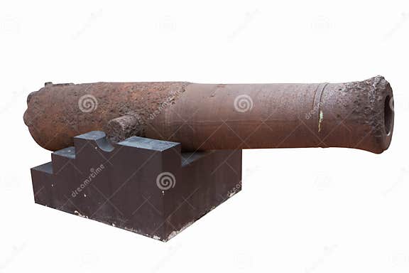Old Cannon Front View Isolated on White Stock Photo - Image of cannon ...
