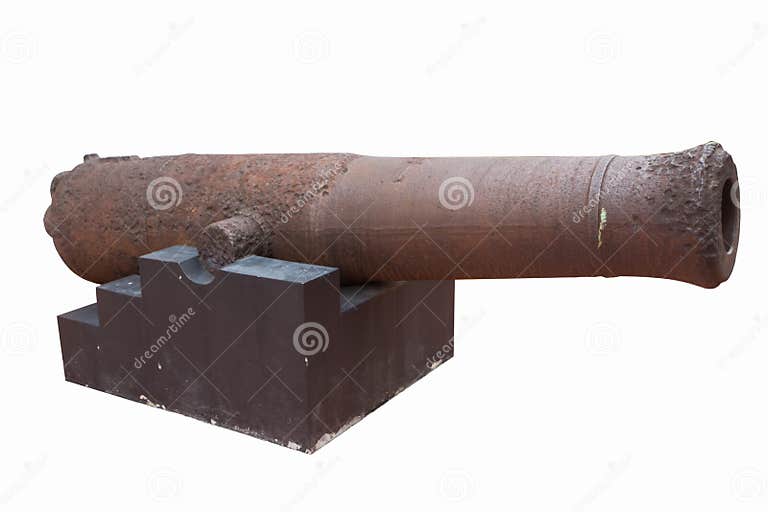 Old Cannon Front View Isolated on White Stock Photo - Image of cannon ...
